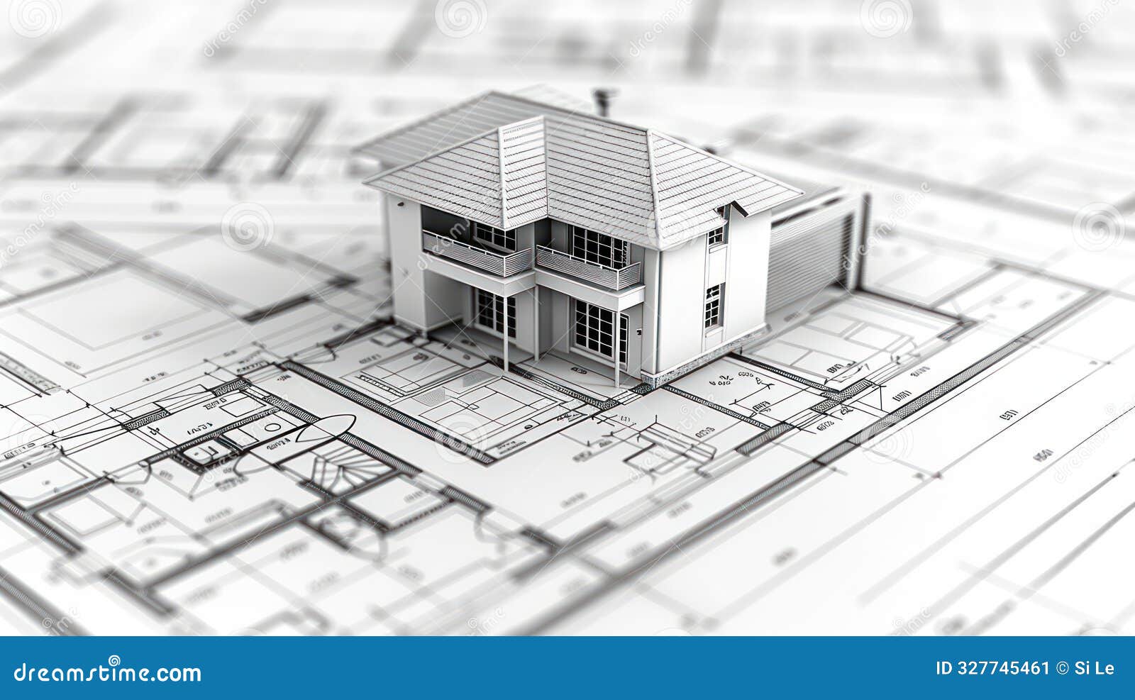 Blueprints of a House in a Housing Project Stock Illustration ...