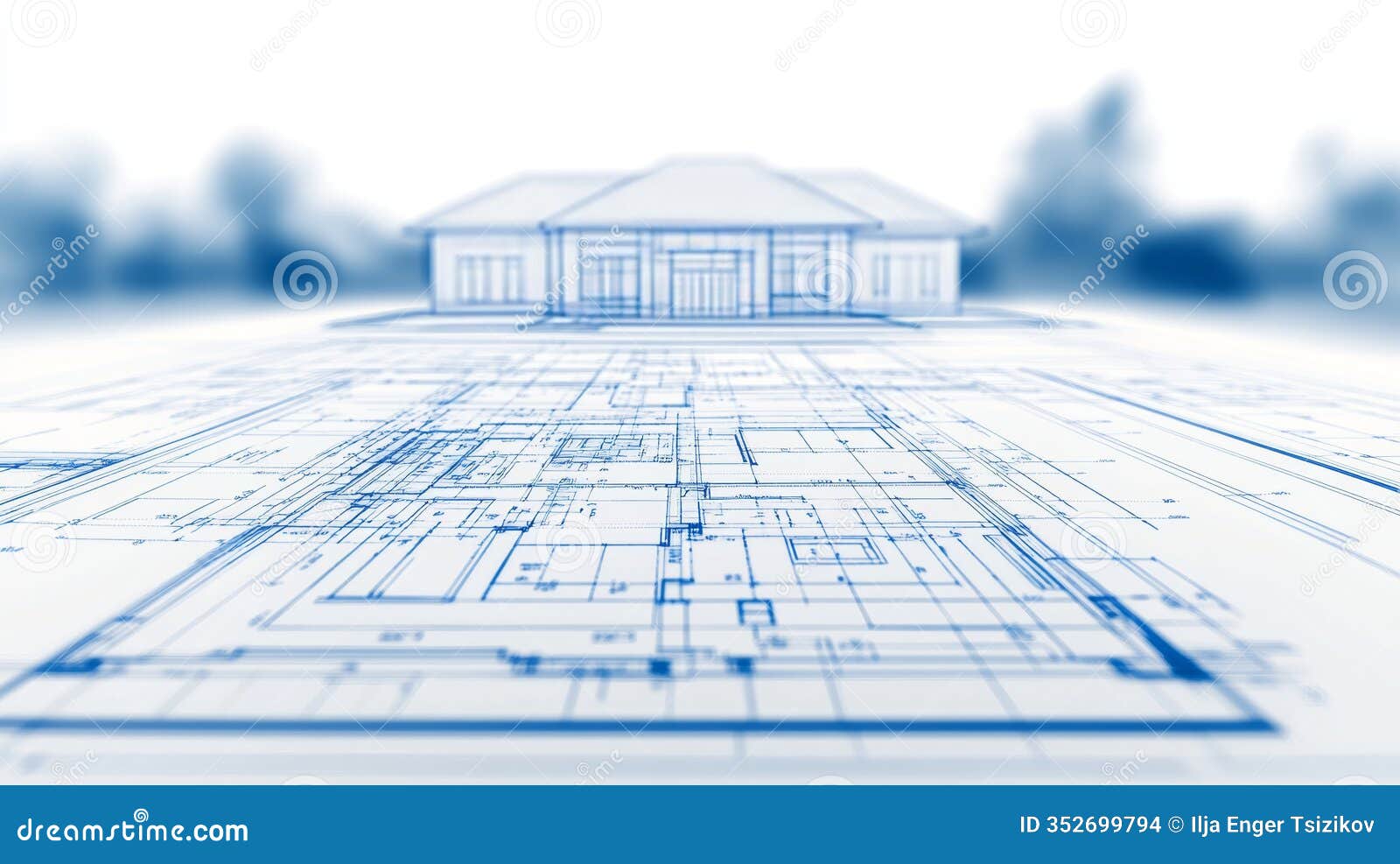 Blueprints of a House Project, Floor Plan Concept 3d Visualization of ...