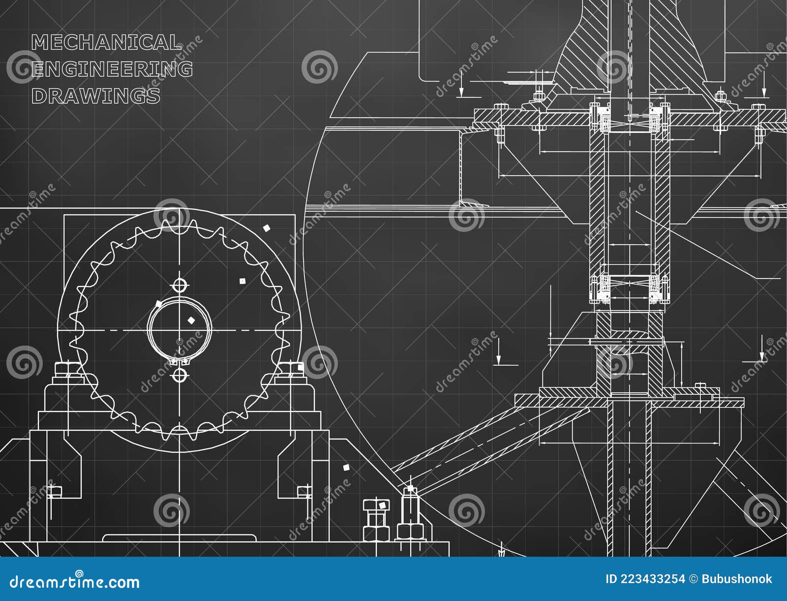 Blueprints. Mechanical Construction Stock Vector - Illustration of ...