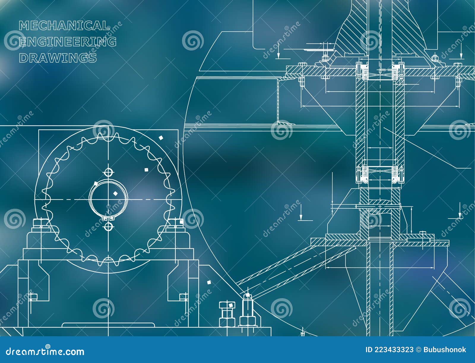 Blueprints. Mechanical Construction Stock Vector - Illustration of ...