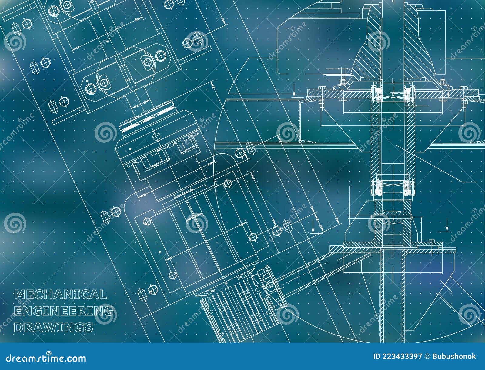 Blueprints. Mechanical Construction. Engineering Illustration Stock ...