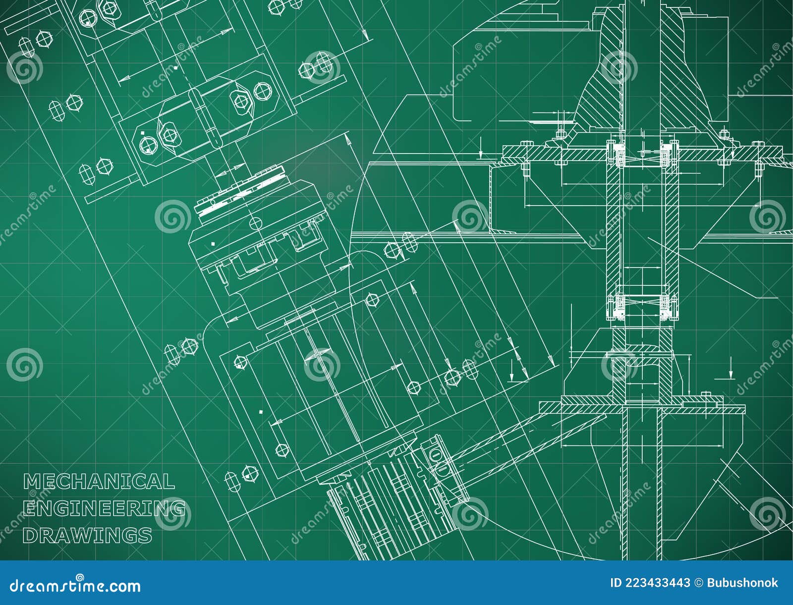 Blueprints. Mechanical Construction. Engineering Illustration Stock ...