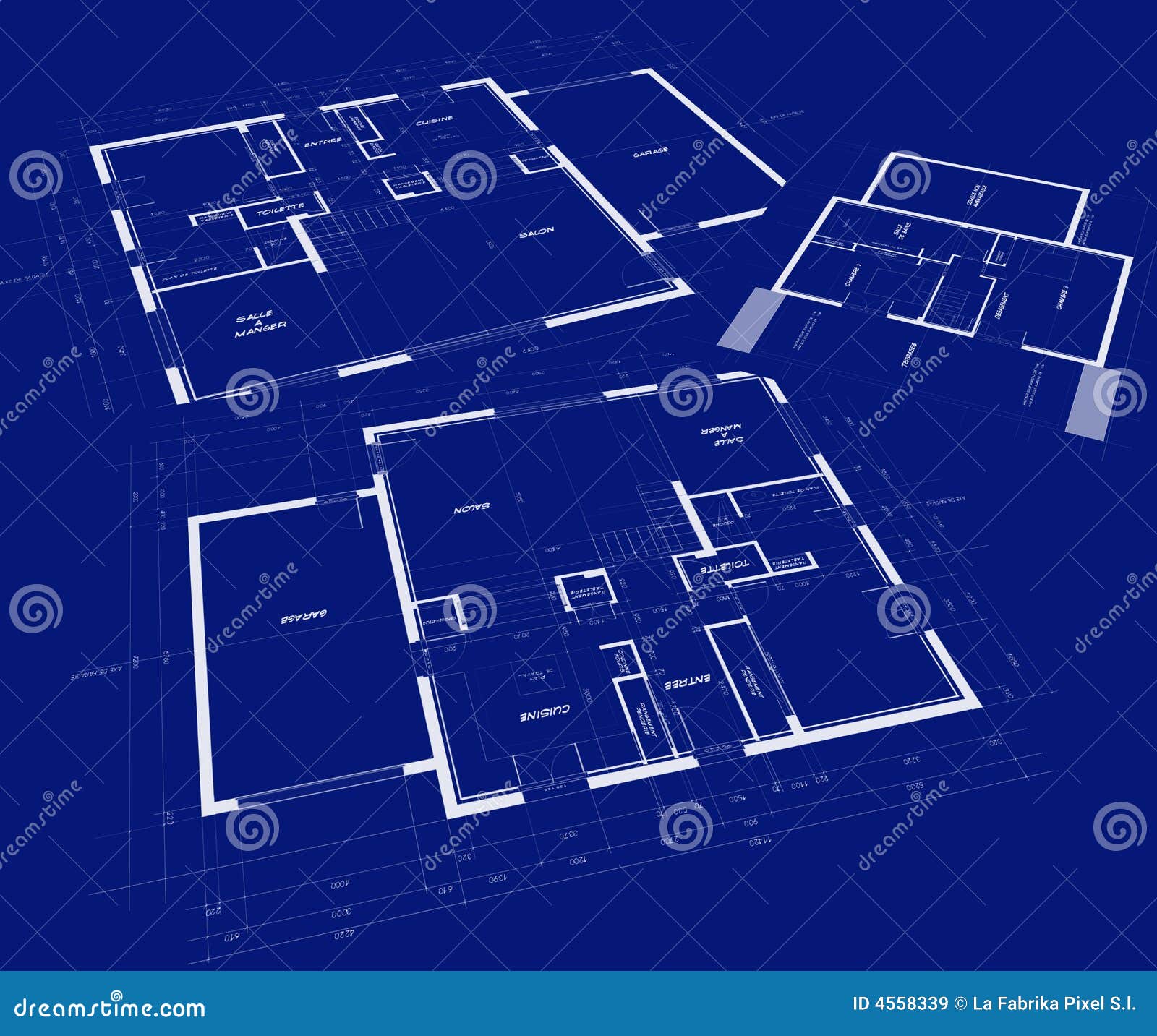 Blueprints for a Residential Development Stock Illustration ...