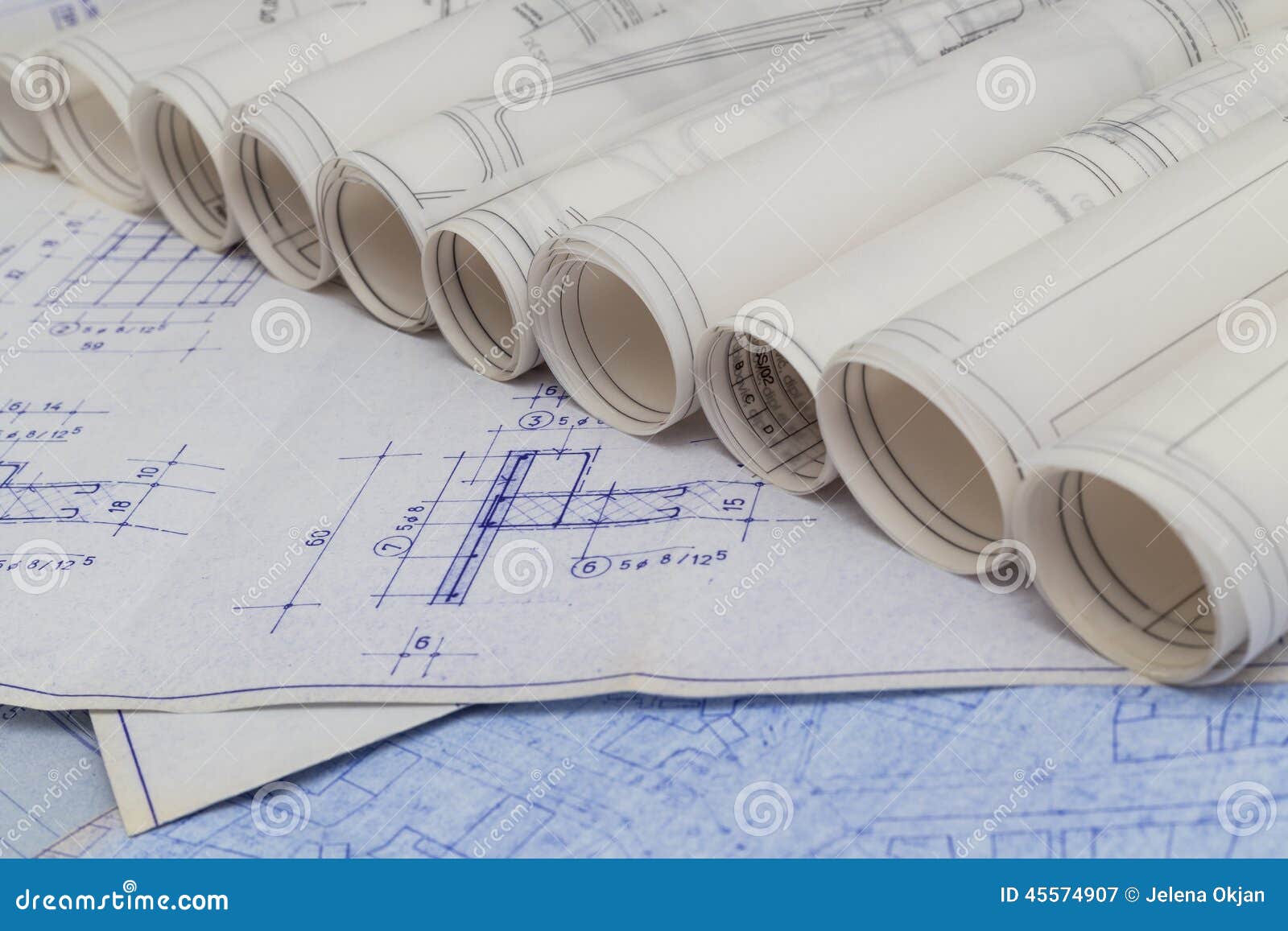 Blueprints Rolls stock image. Image of blueprints, concept - 45574907