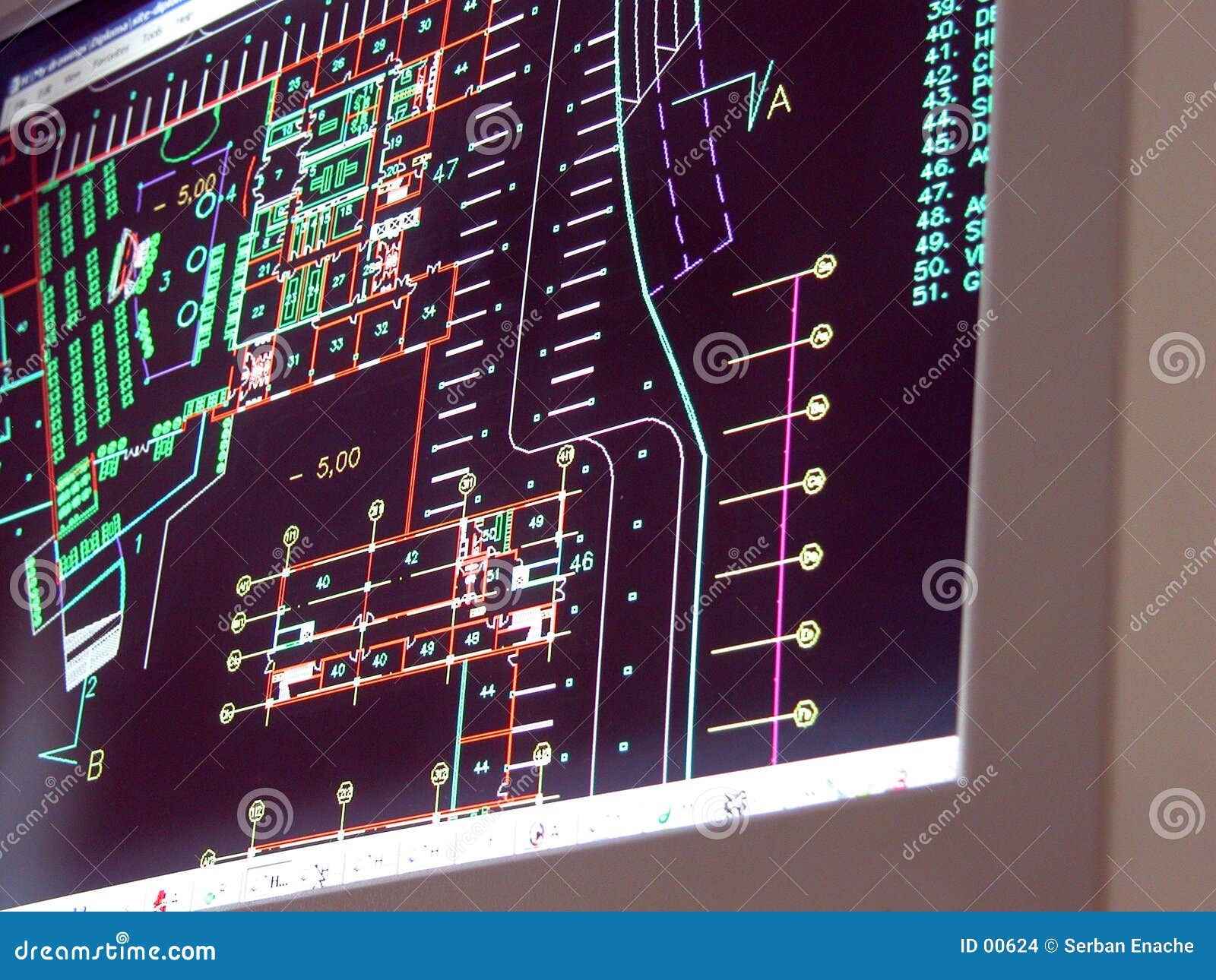 Blueprints on screen stock photo. Image of plan, background - 624