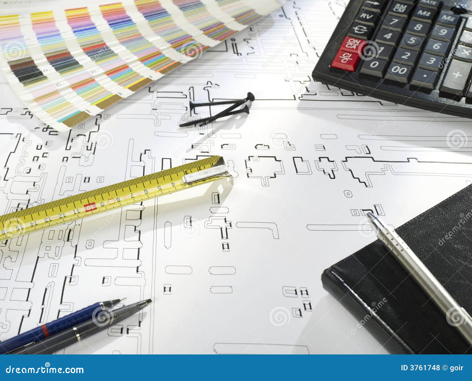 Blueprints series stock photo. Image of paperwork, building - 3761748