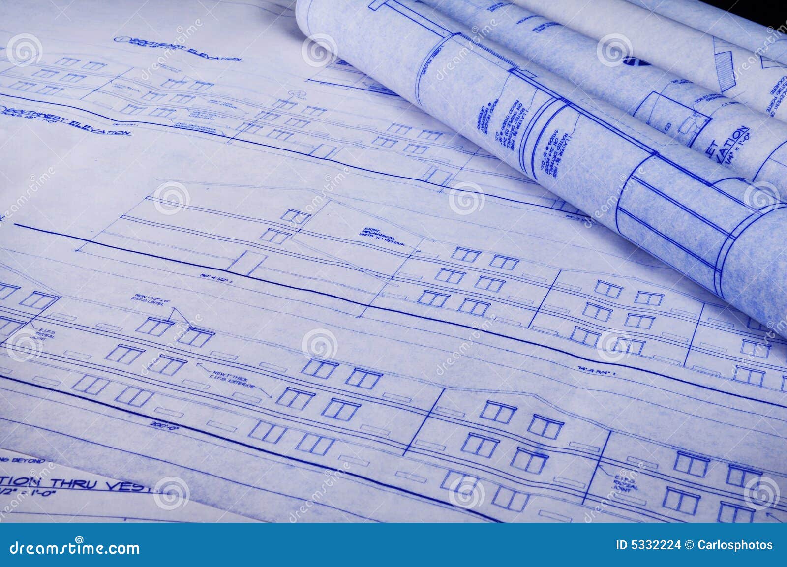 Blueprints On The Table Stock Images - Image: 5332224