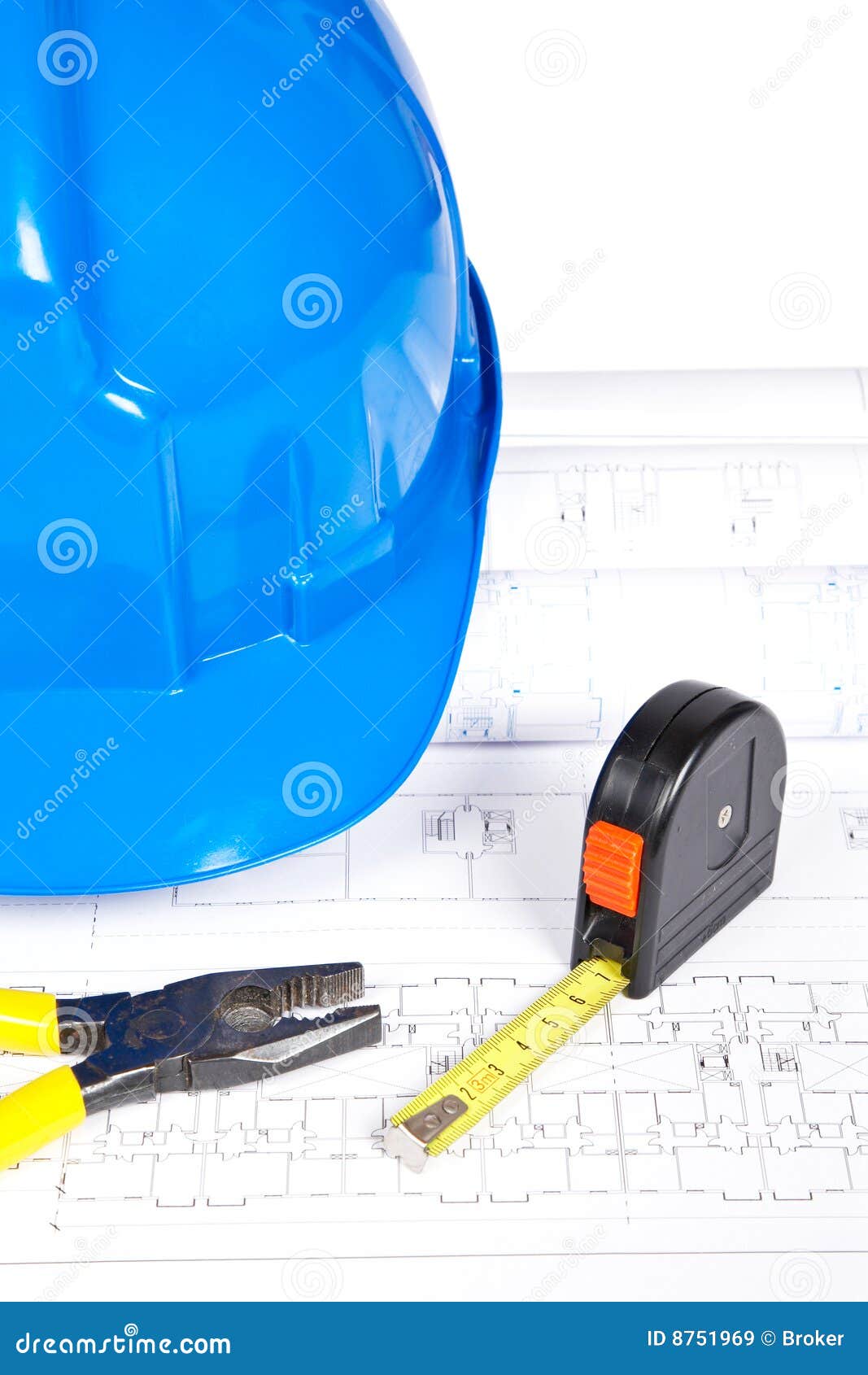 Blueprints and tools stock image. Image of drawing, line - 8751969