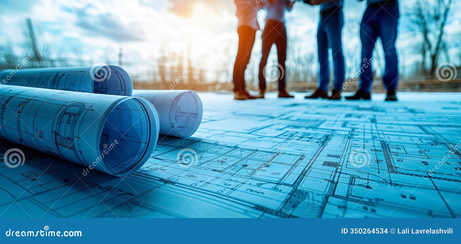 Blueprints for Urban Development Projects. City Planners and Developers ...