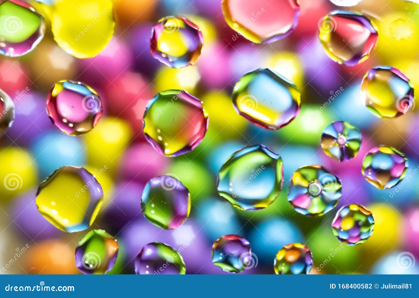 Bluer Effect. Abstract Gradient of Water Drops on a Glass, Multicolored ...