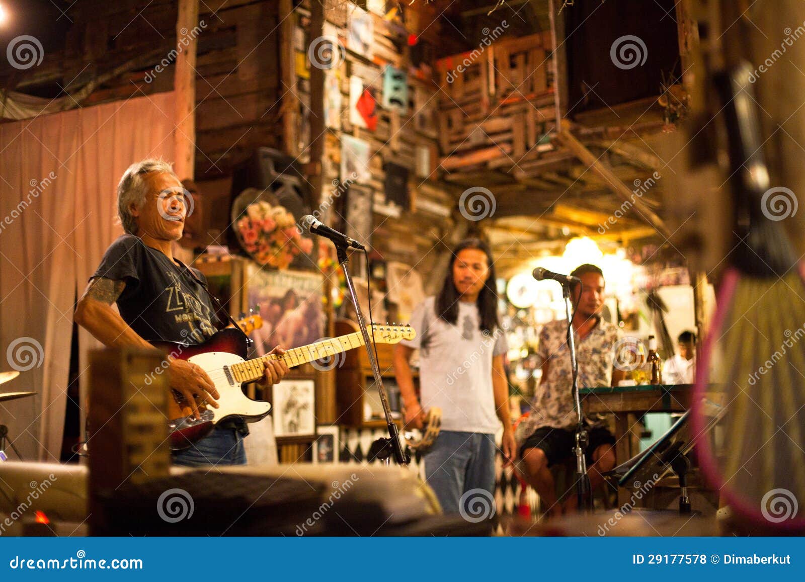 Blues Band Performing in Thai Night Club Editorial Stock Photo - Image ...