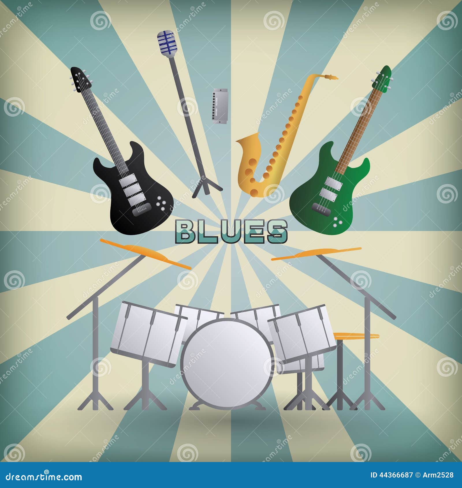 Blues stock vector. Illustration of sing, equipment, enjoy - 44366687