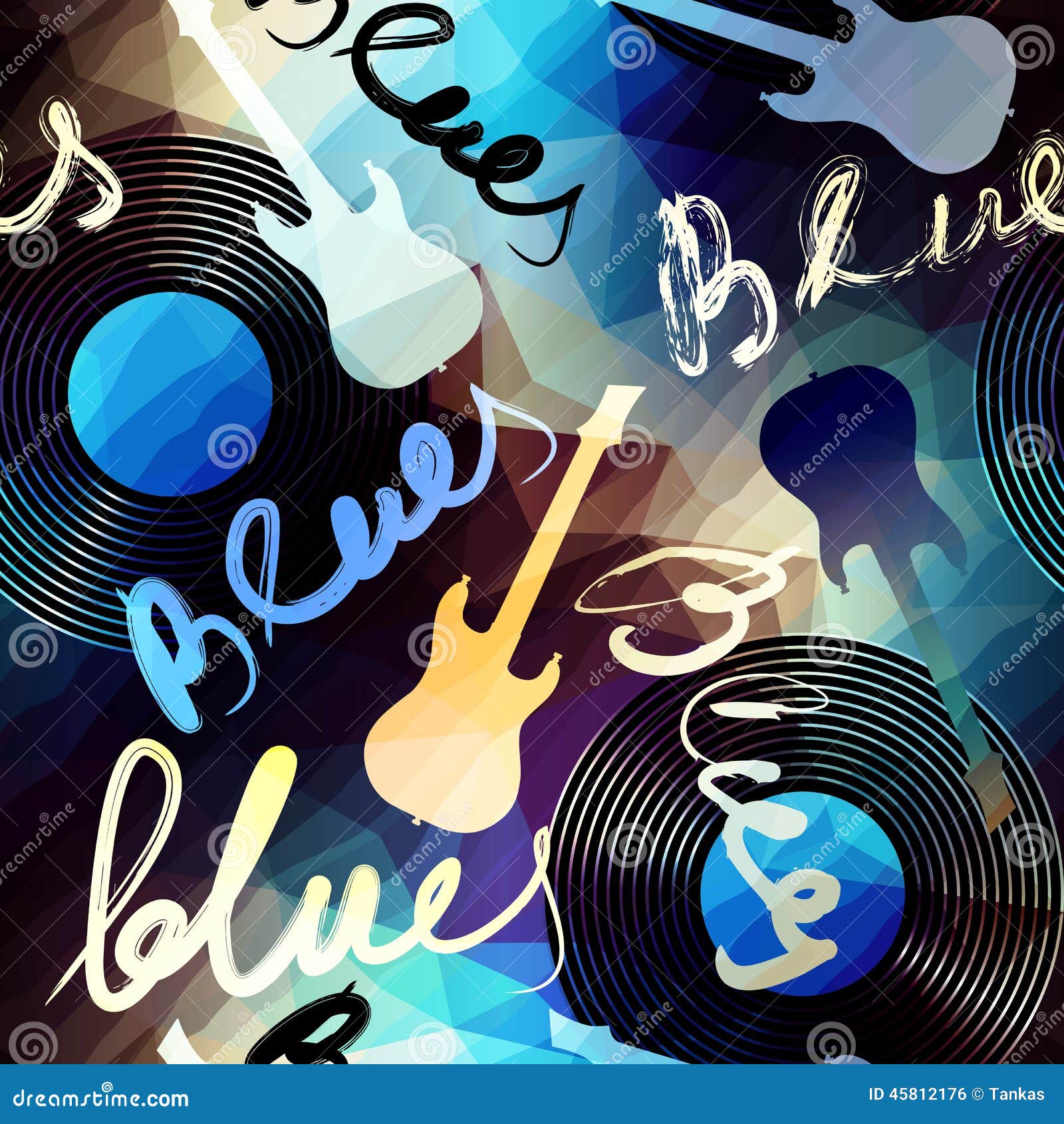 Blues music stock vector. Illustration of seamless, seam - 45812176