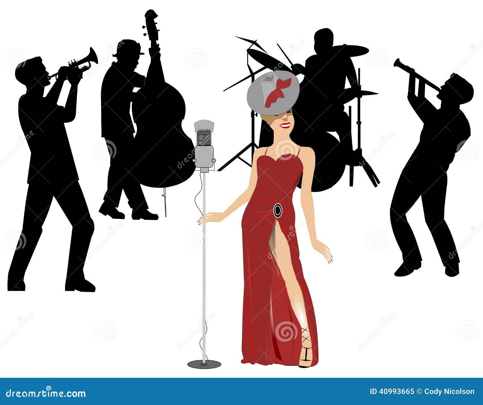 Blues singer on stage stock illustration. Illustration of casino - 40993665