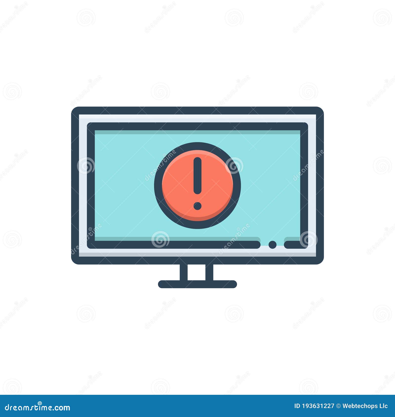 Color Illustration Icon for Bluescreen, Error and Monitor Stock ...