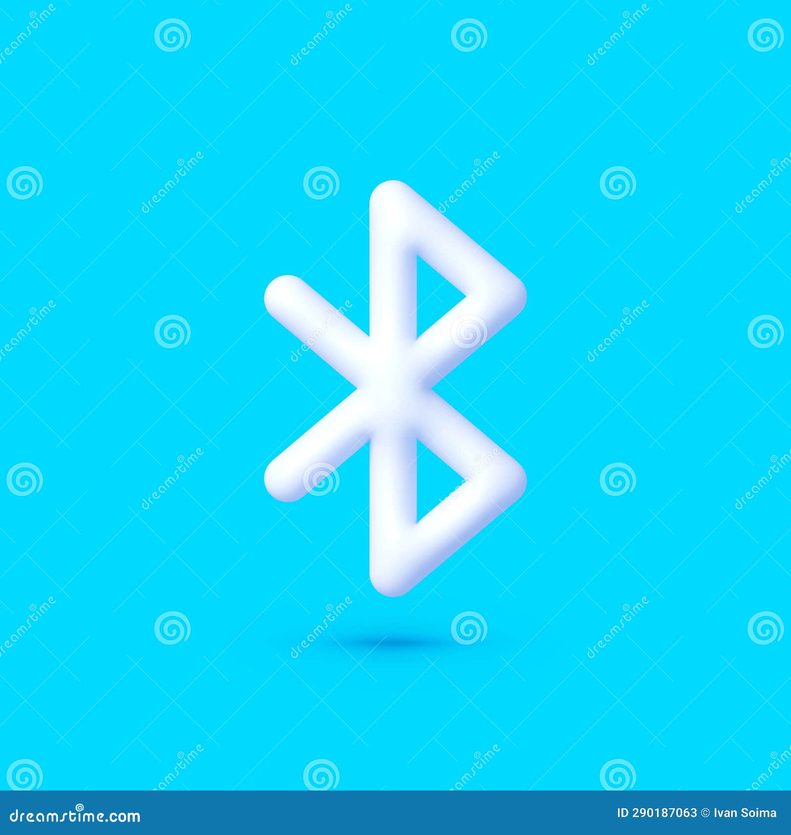 Bluetooth 3d Sign on Blue Background. Design Element Editorial Stock ...