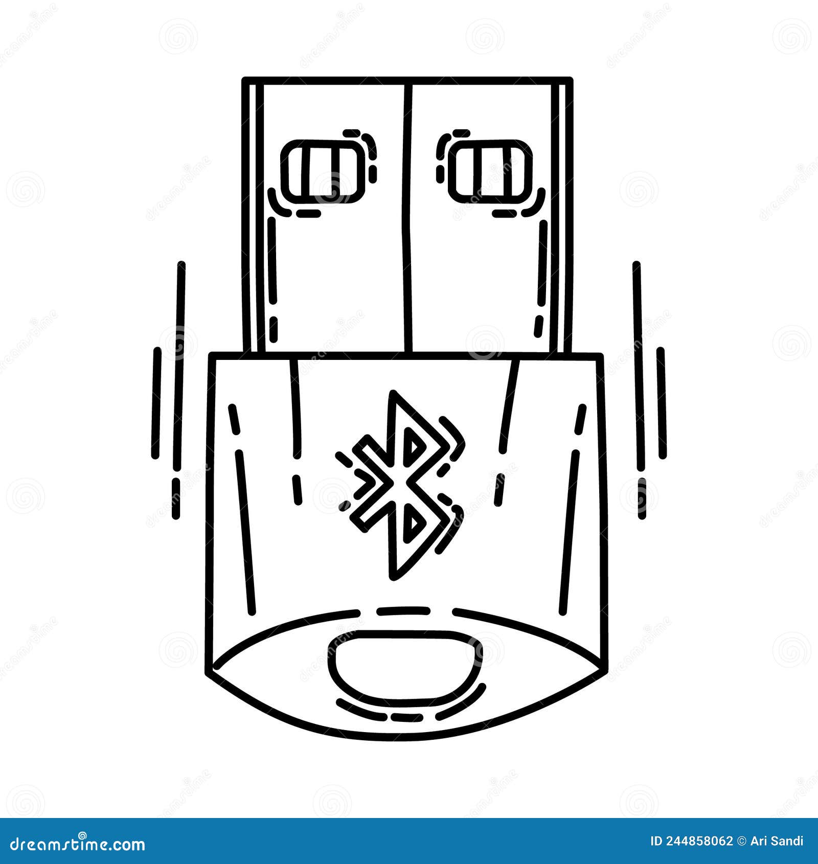 Bluetooth Drive Icon. Doodle Hand Drawn or Outline Icon Style Stock ...