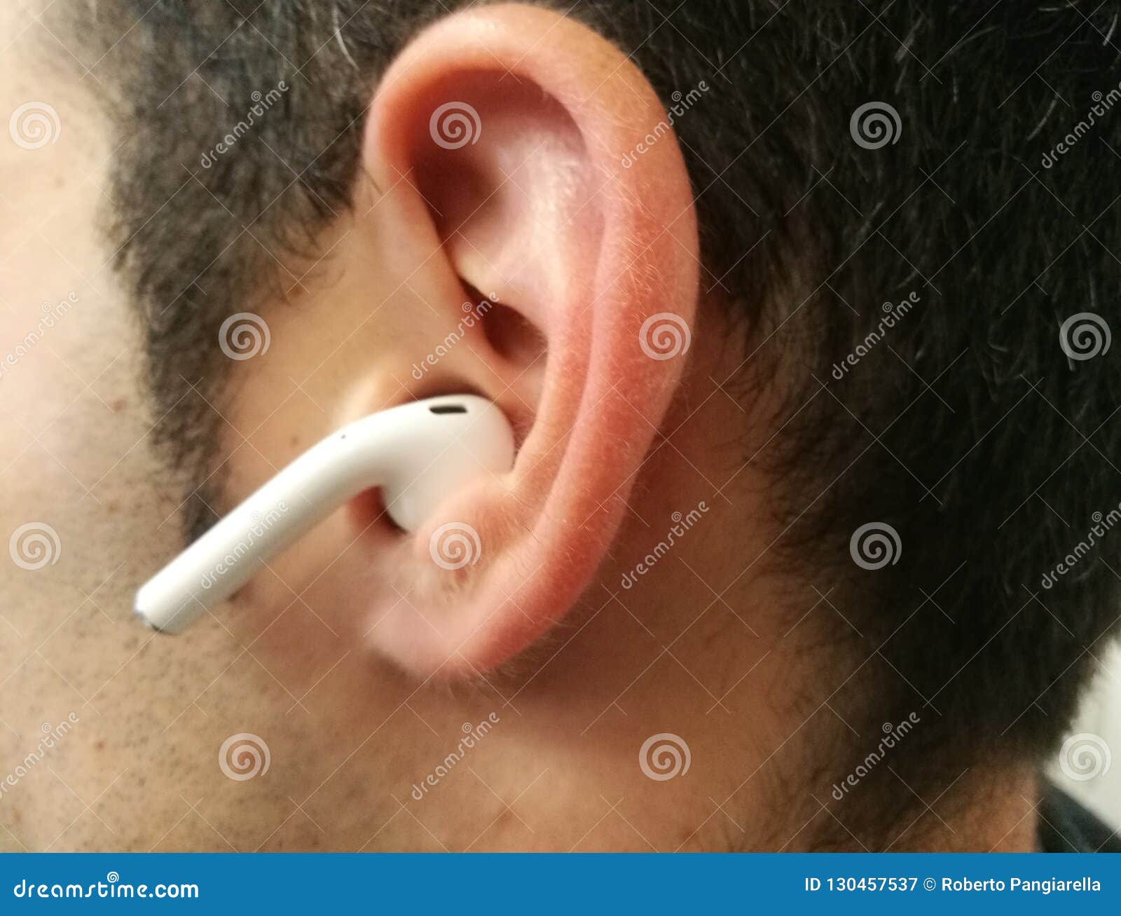 Bluetooth Headset in the Ear Stock Image - Image of pretty, headset ...