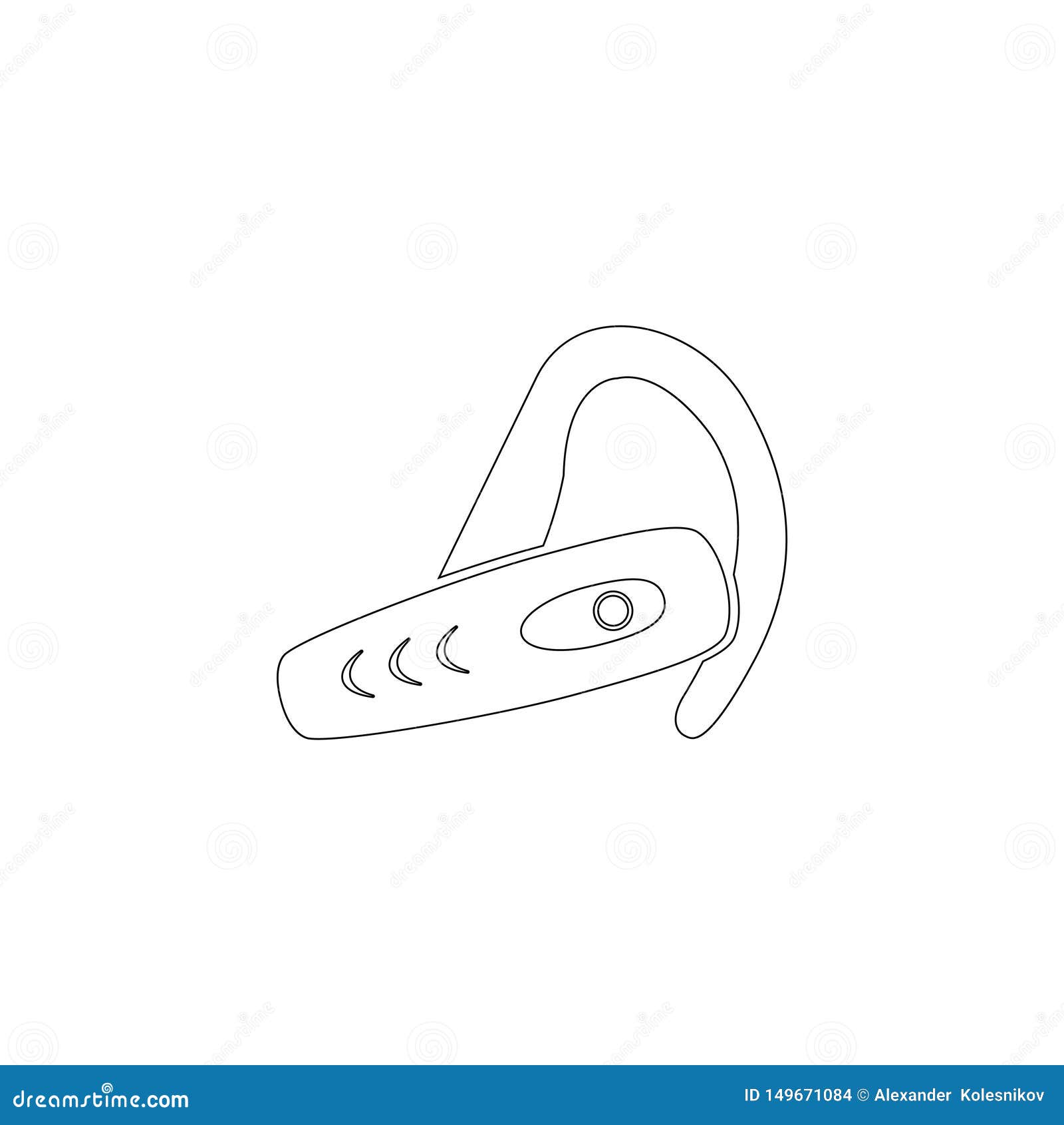 Bluetooth Headset. Flat Vector Icon Stock Vector - Illustration of ...