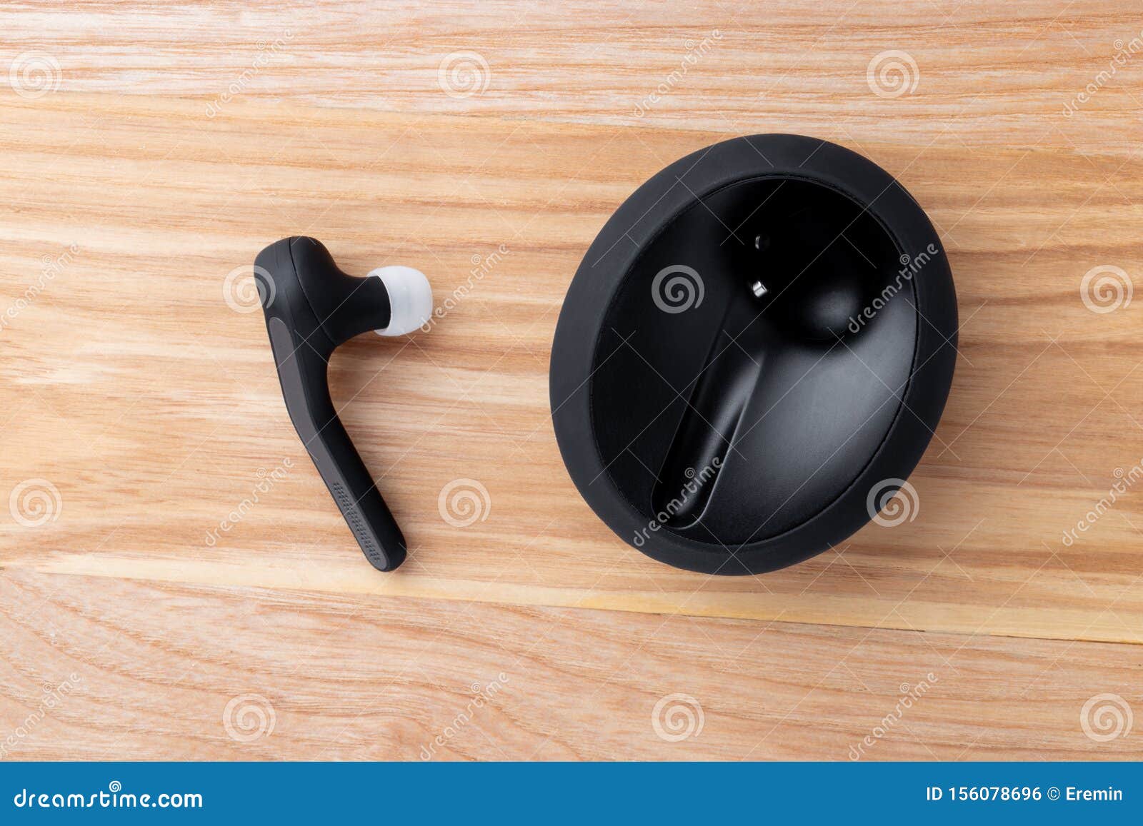 Bluetooth Headset on the Table. Stock Photo - Image of cable ...