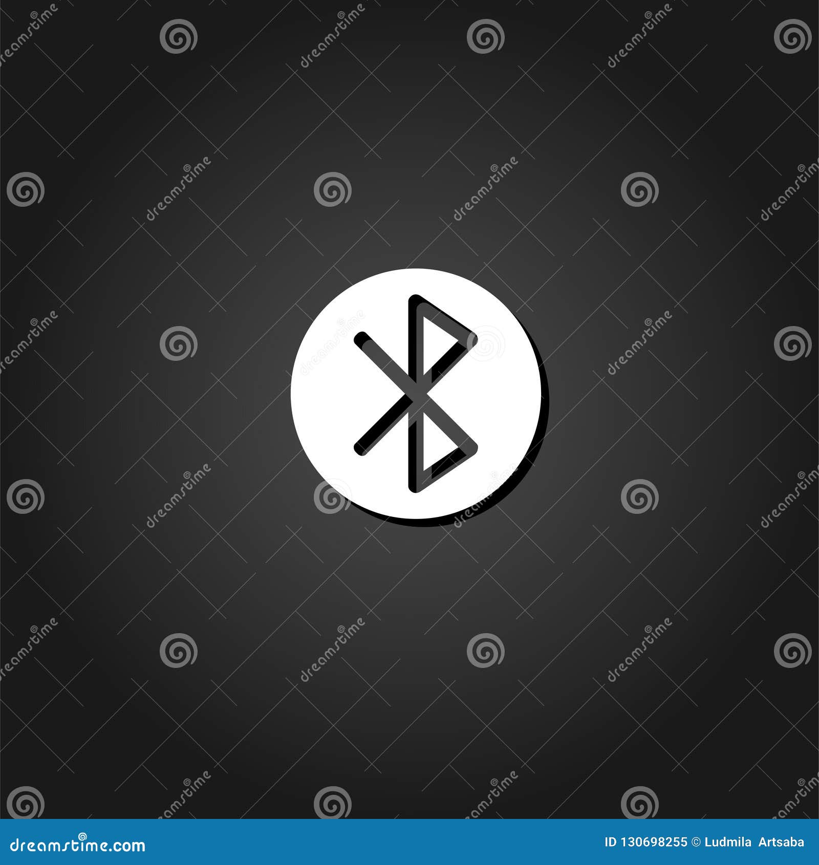 Bluetooth icon flat editorial image. Illustration of internet - 130698255