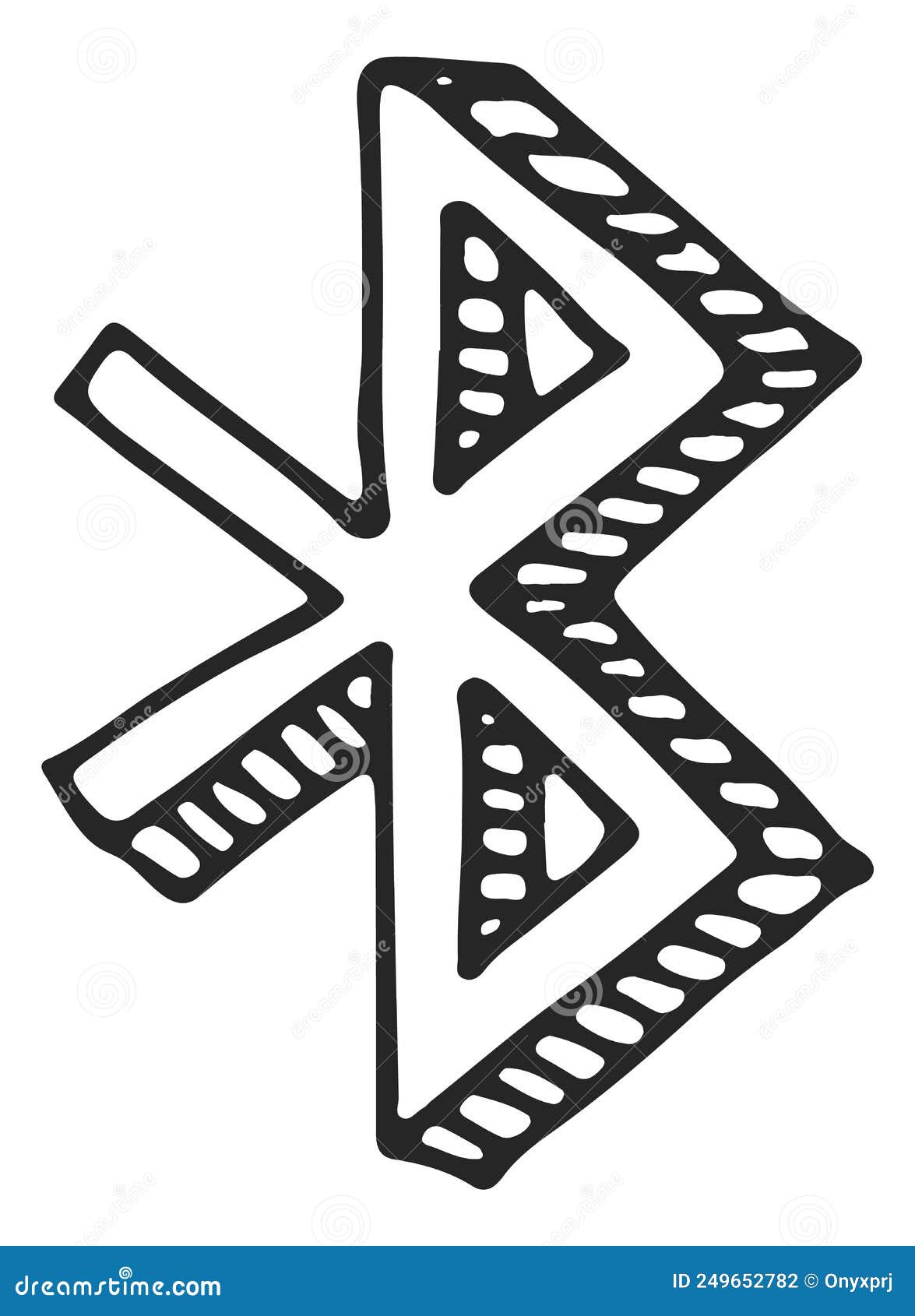 Bluetooth Icon. Hand Drawn Wireless Tech Symbol Editorial Photography ...