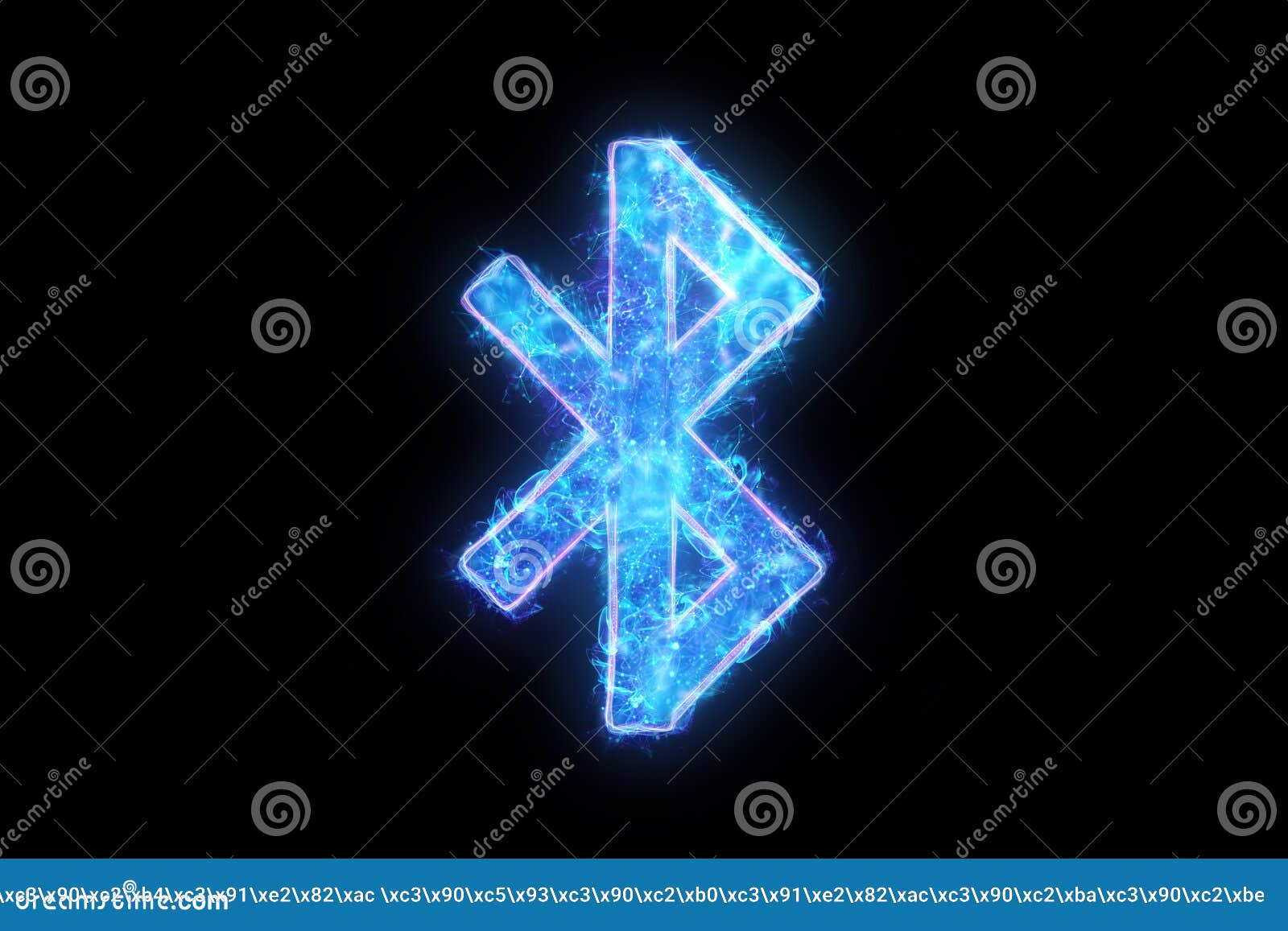 Bluetooth Neon Sign on Black Background, Isolate Editorial Photography ...
