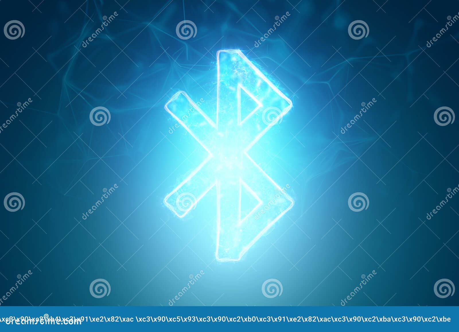 Bluetooth Neon Sign on Blue Background, Isolate Editorial Photography ...