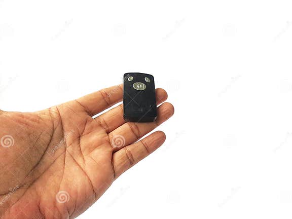 Bluetooth Remote Shutter Handphone and Human Hand Isolated on White ...