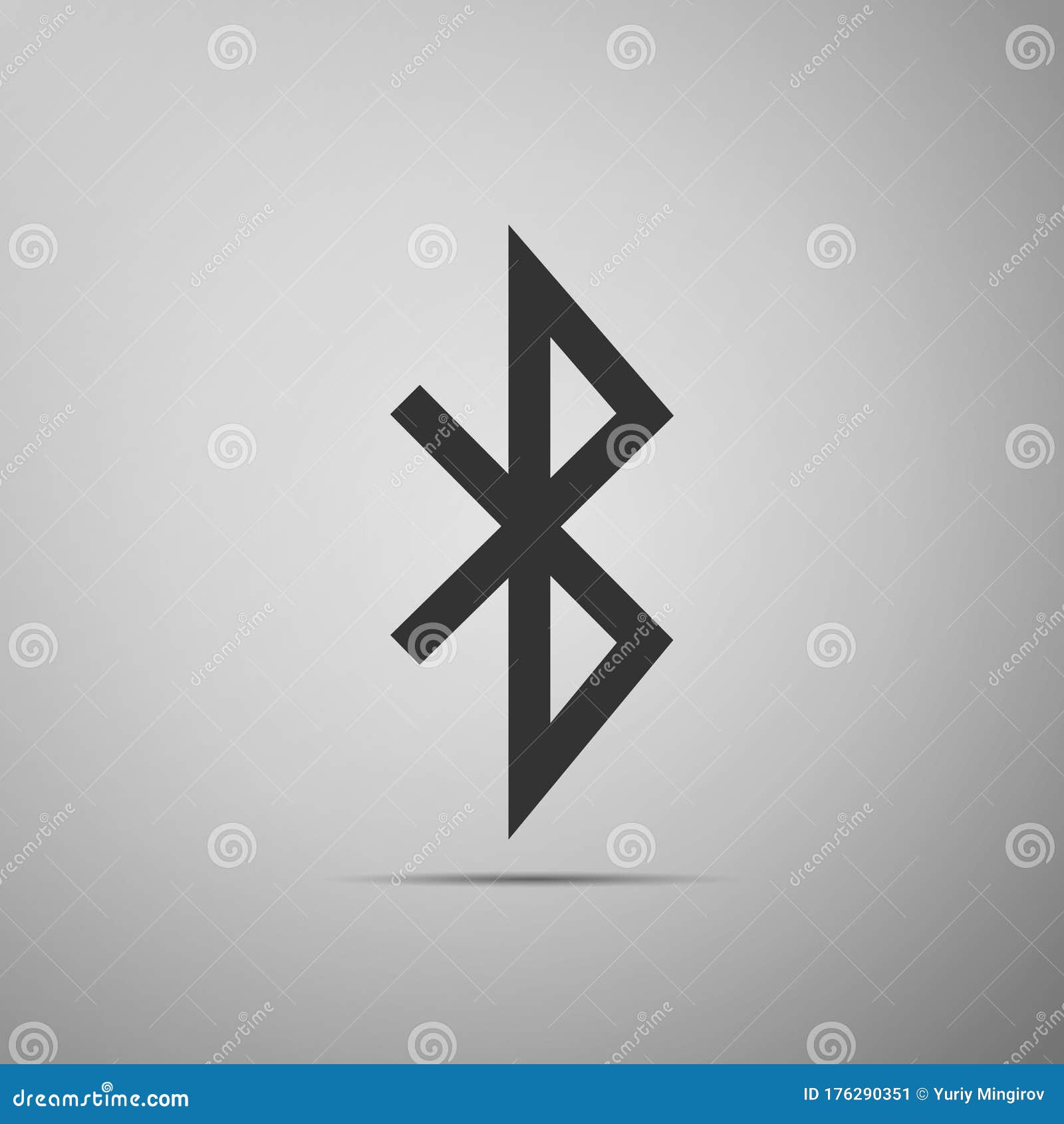 Bluetooth Sign Icon Isolated on Grey Background. Mobile Network Symbol ...