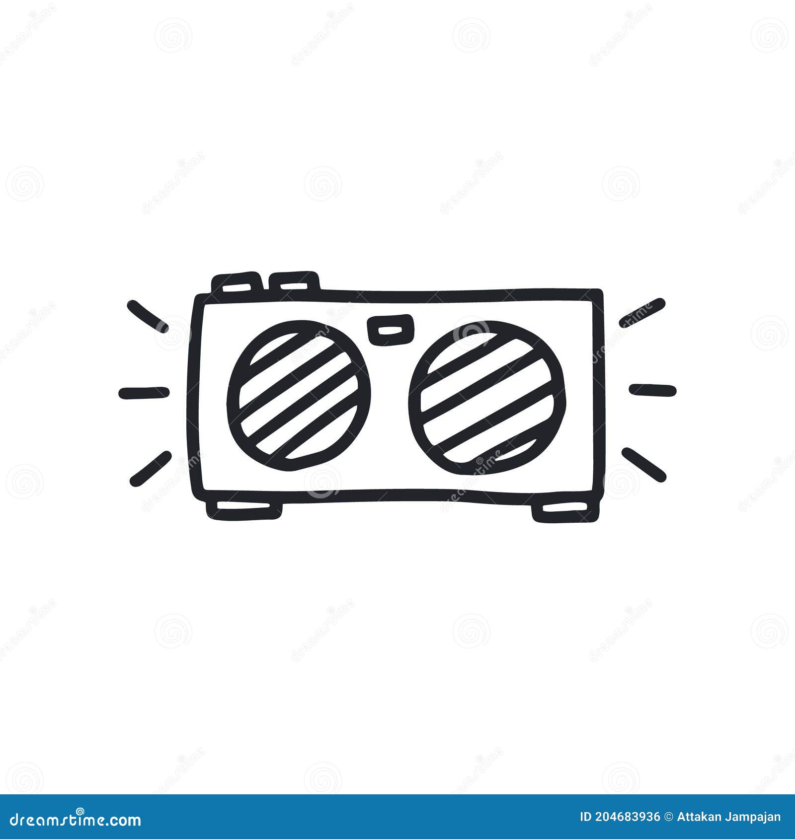 Bluetooth Speaker Hand Drawn Cartoon Doodle Style Stock Vector ...