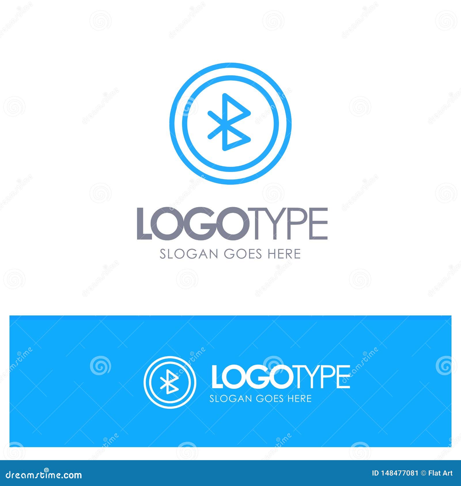 Bluetooth, Ui, User Interface Blue Outline Logo Place for Tagline ...