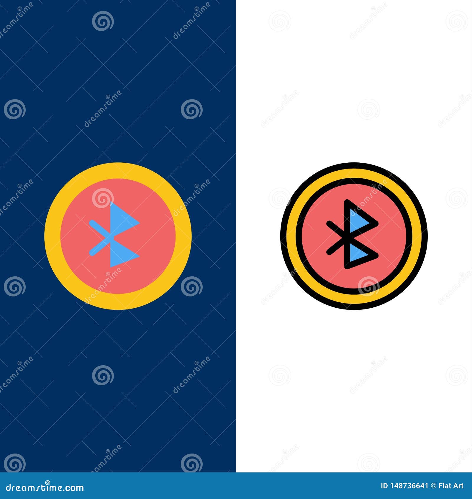 Bluetooth, Ui, User Interface Icons. Flat and Line Filled Icon Set ...