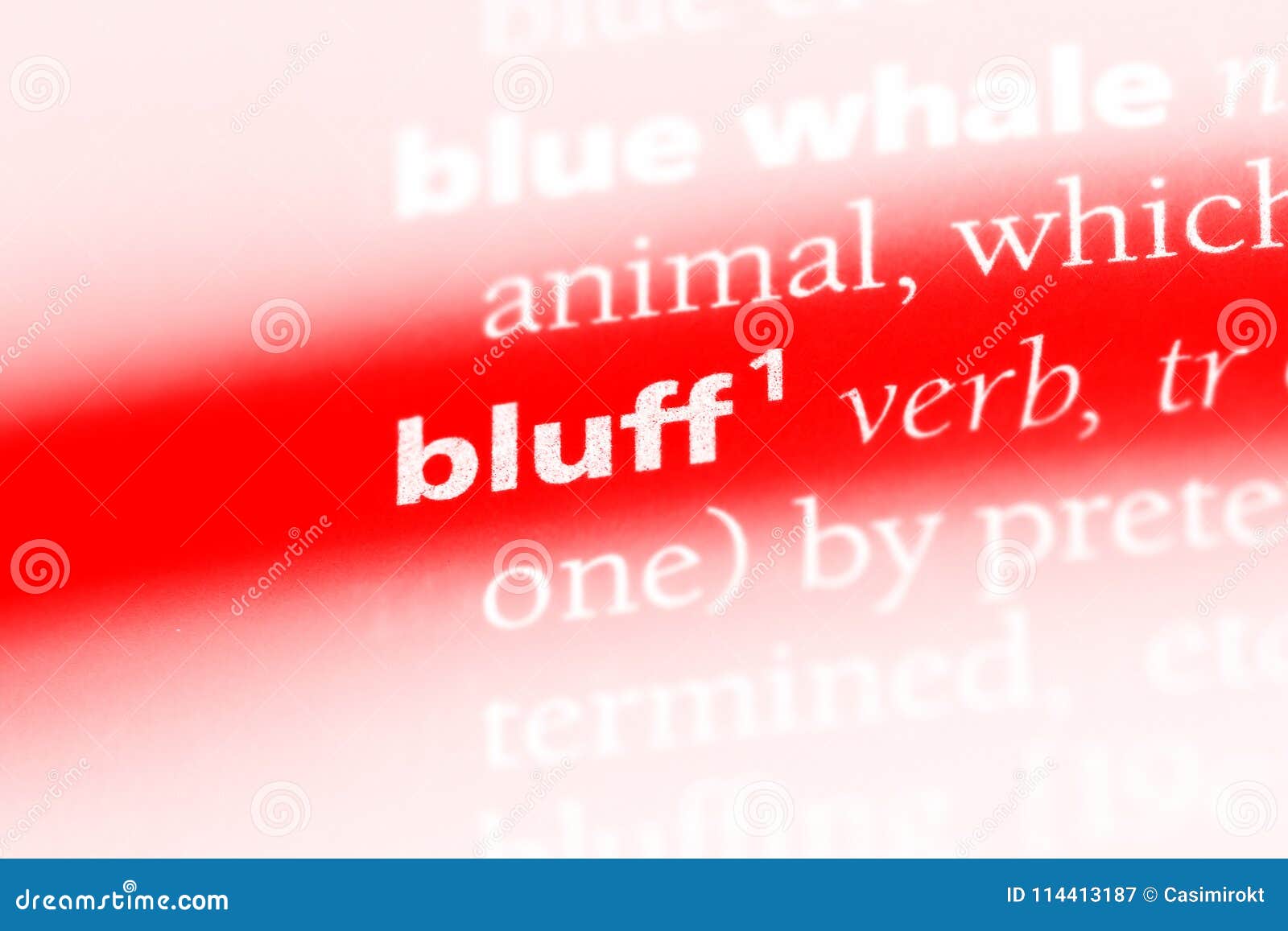 Bluff stock image. Image of page, english, definition - 114413187