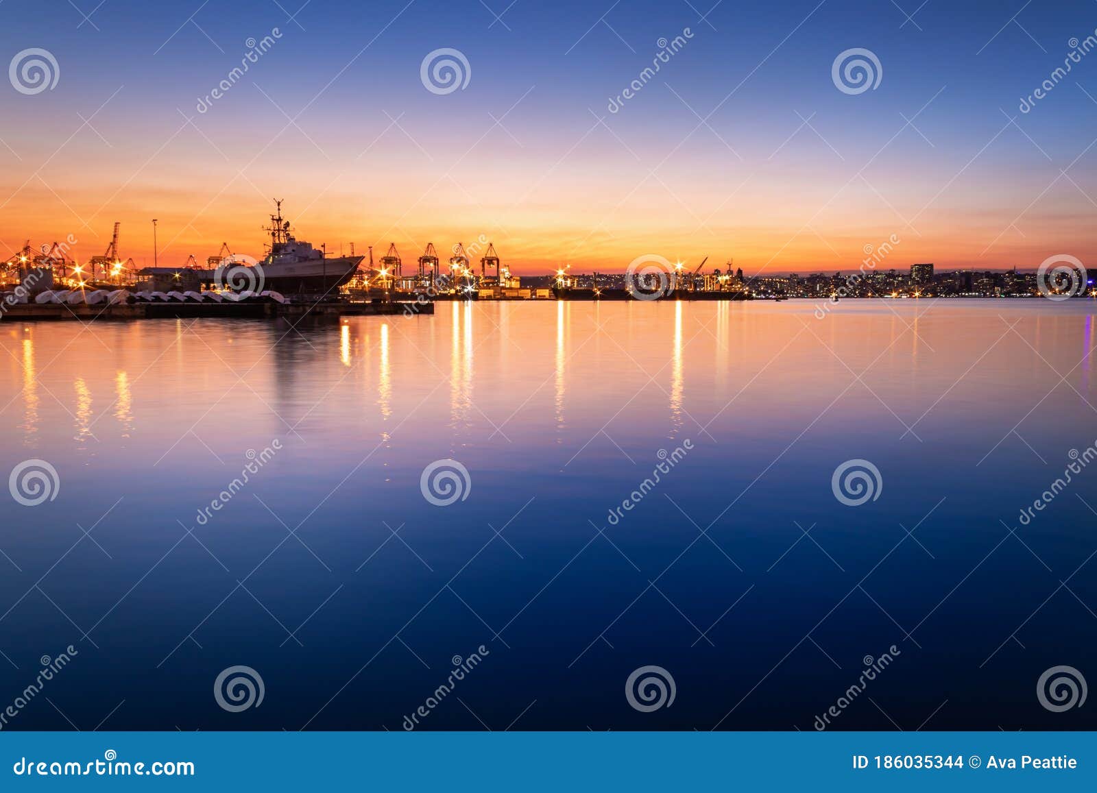 Bluff Harbour at Sunset, Durban, South Africa Stock Photo - Image of ...