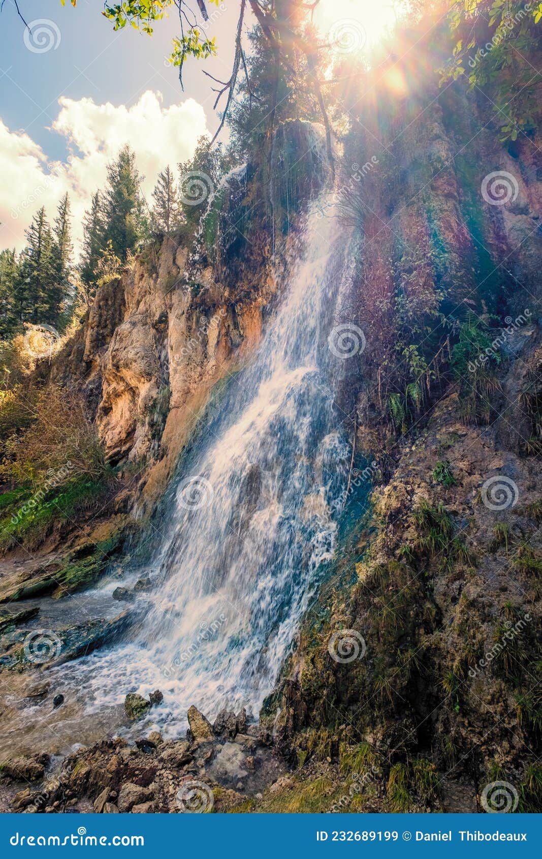 Bluff Springs Waterfall Sunrays Stock Image - Image of waterfall ...