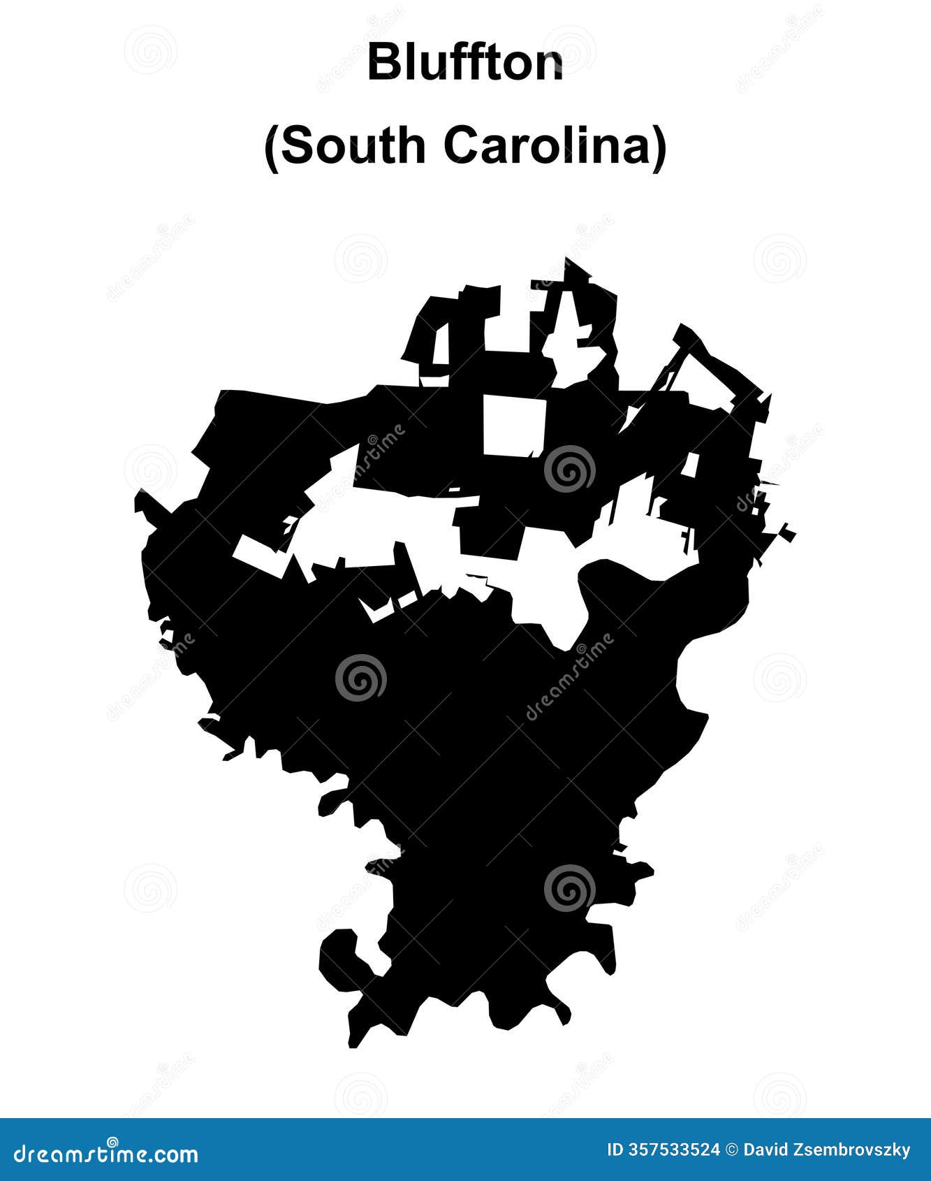 Bluffton outline map stock illustration. Illustration of territory ...