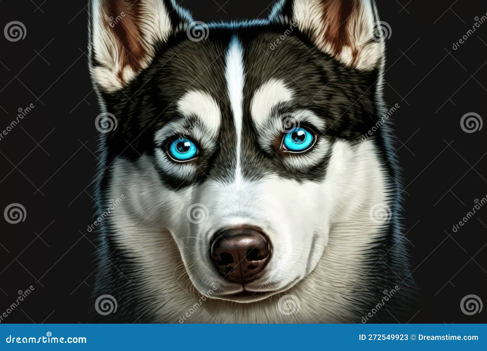 Bluish eyes Russian Husky stock illustration. Illustration of dangerous ...