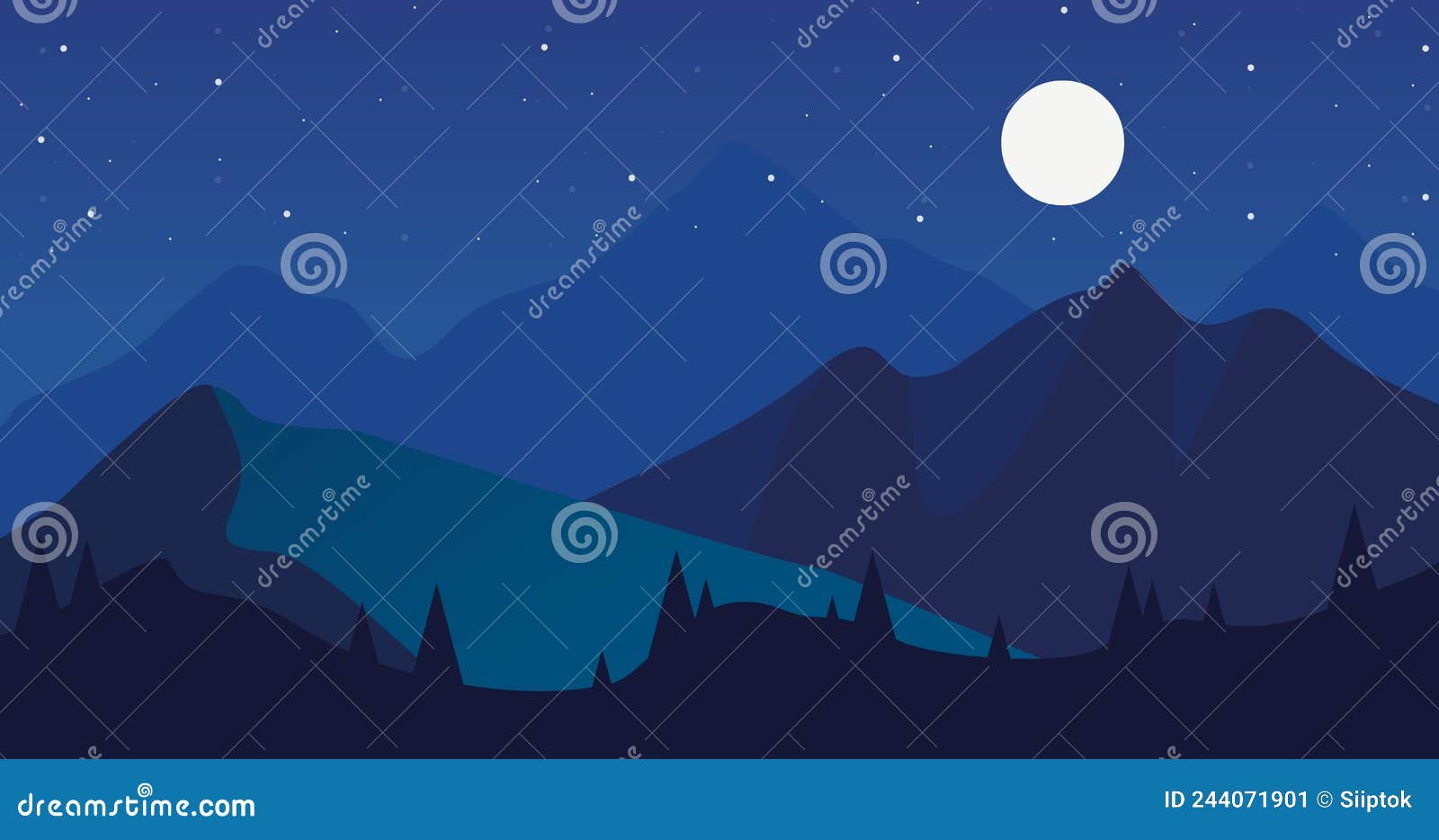 Bluish Mountains Background Animation Video at Night Stock Video ...