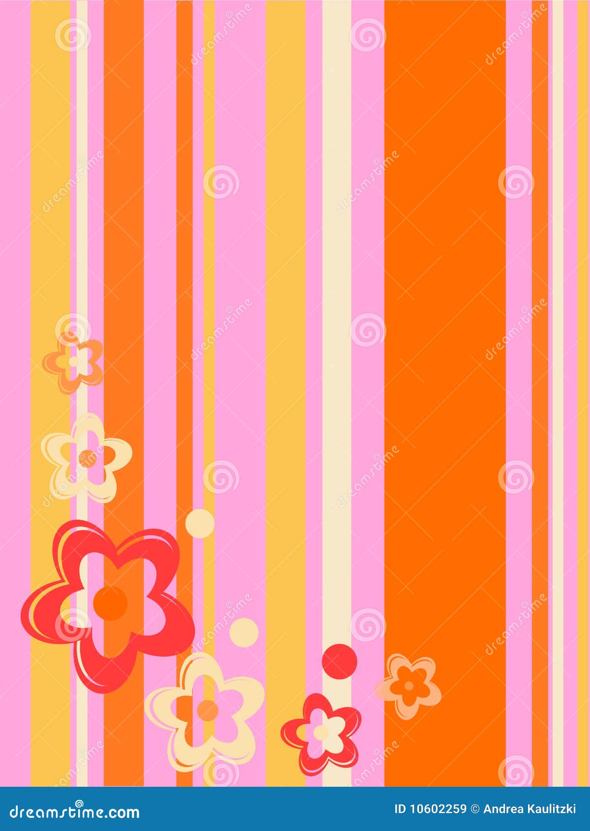 Blumen auf Streifen vektor abbildung. Illustration von karte - 10602259