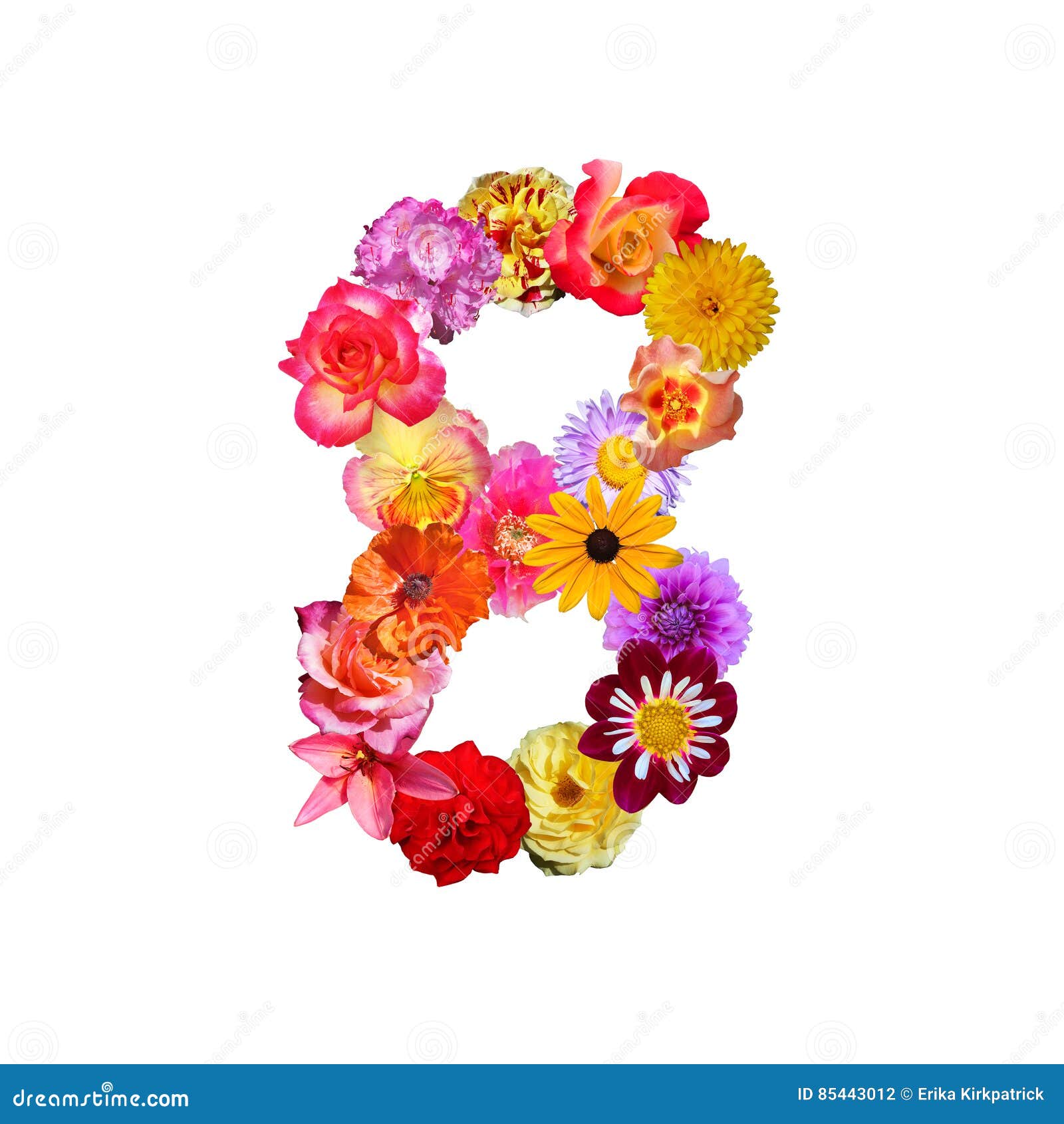 Blumen Nr. acht stock abbildung. Illustration von getrennt - 85443012