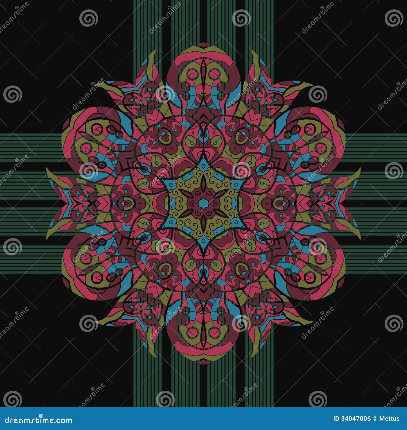 Blumen-Orient-Muster in Den Pastellfarben. Vektor Abbildung ...