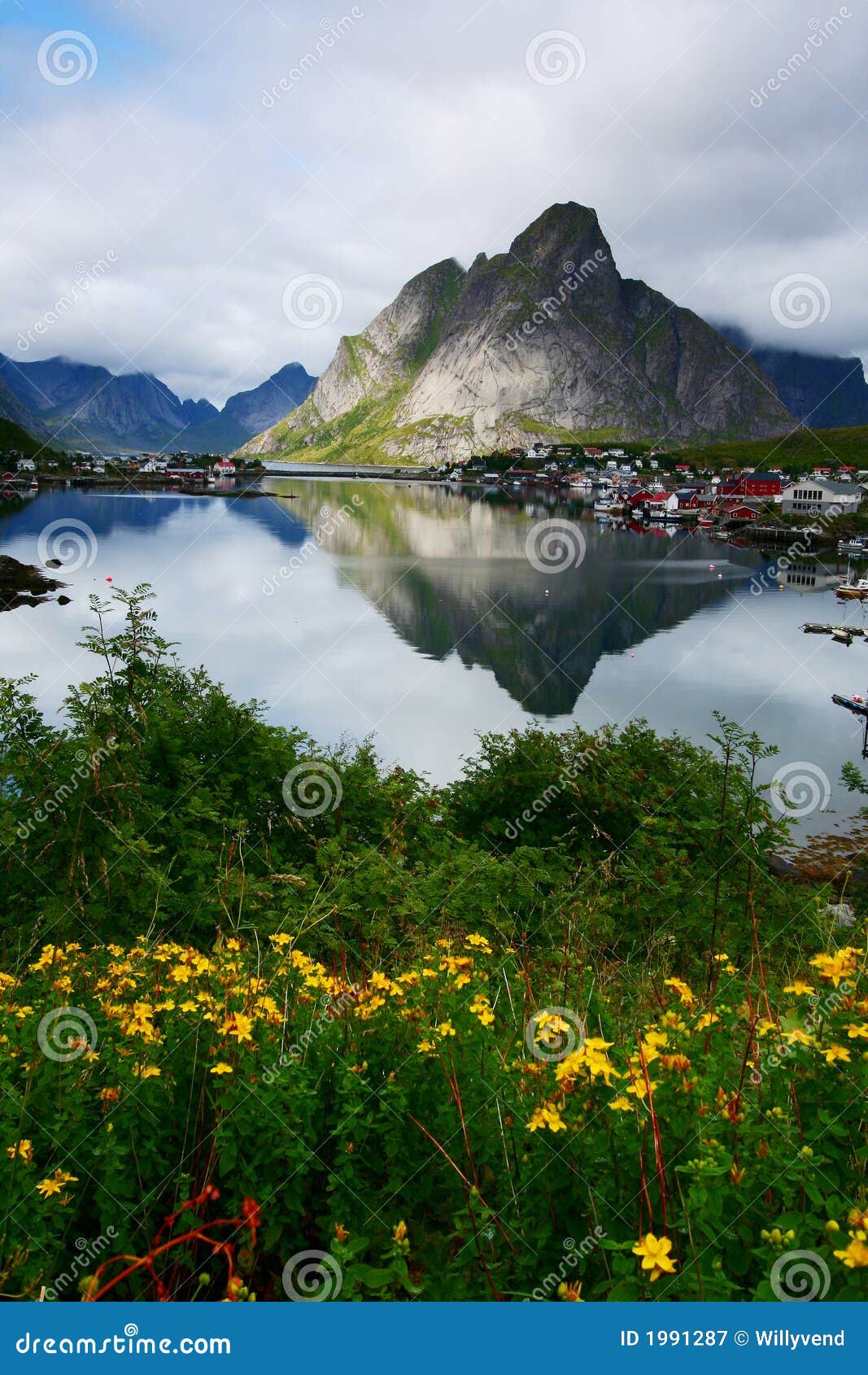 Blumen, See und Berg stockbild. Bild von kanal, klippe - 1991287