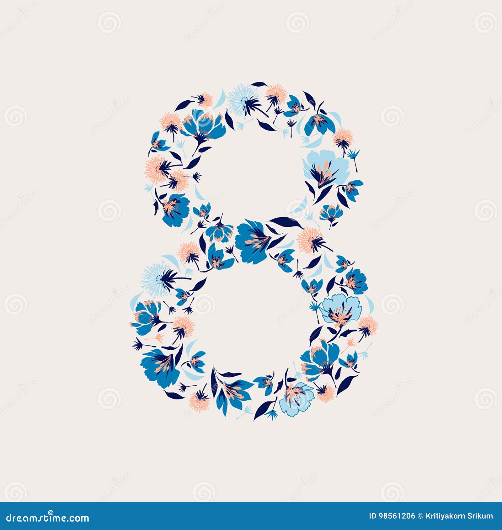 Blumennr. acht stock abbildung. Illustration von markierung - 98561206