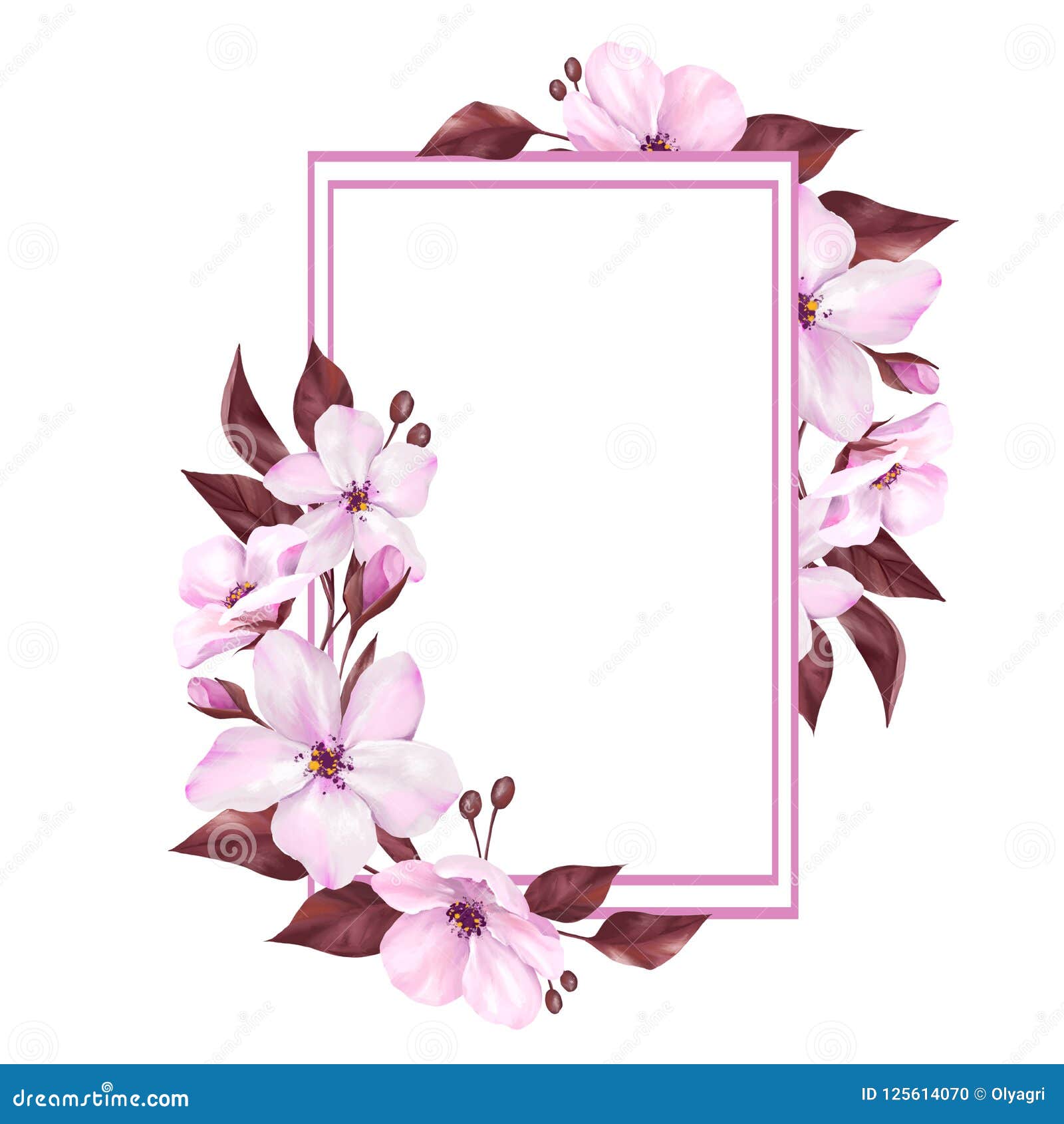 Blumenrahmen Mit Dekorativen Blumen Stock Abbildung - Illustration von ...