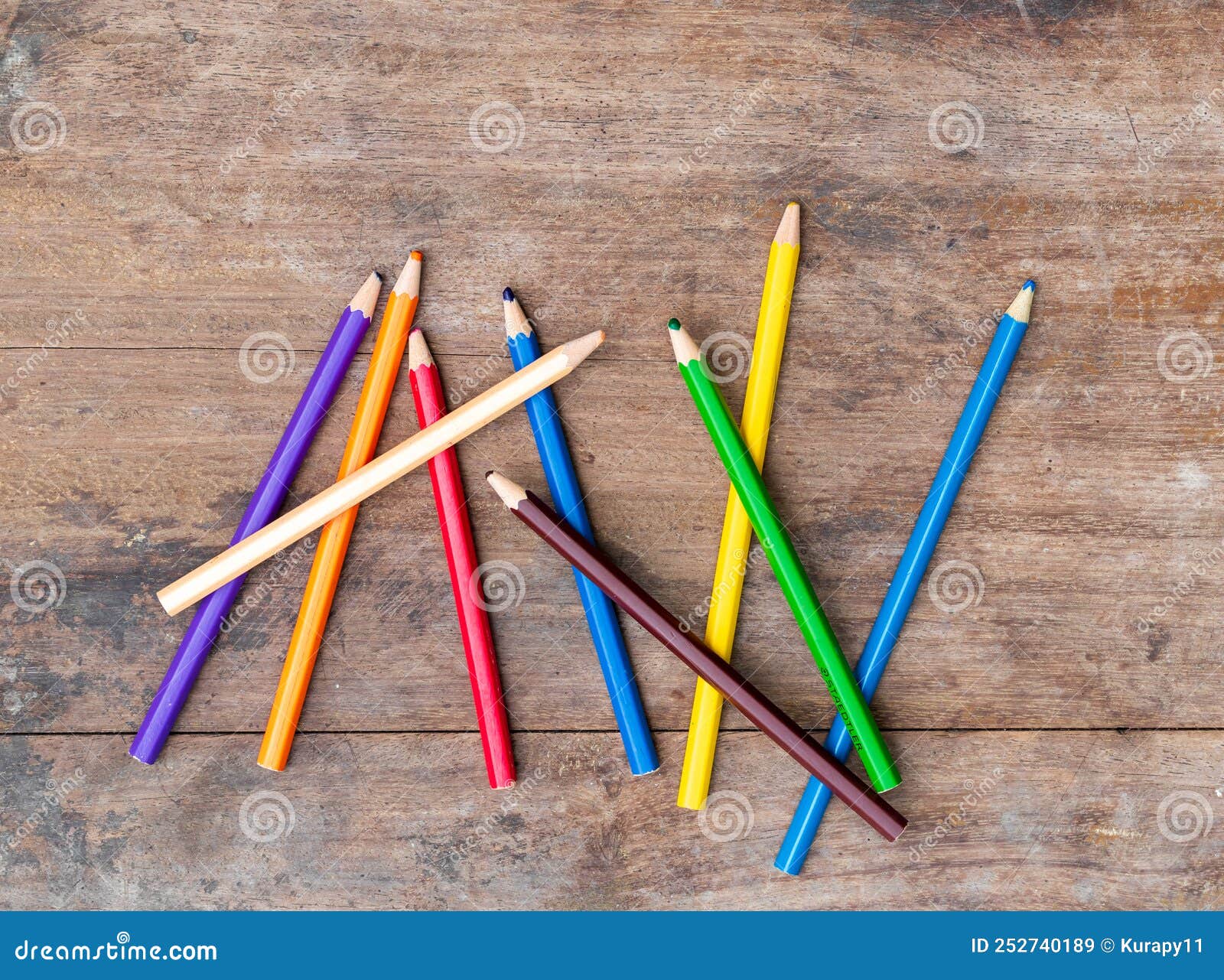 Blunt Coloured Pencils on Wood Stock Image - Image of crayon, creative ...