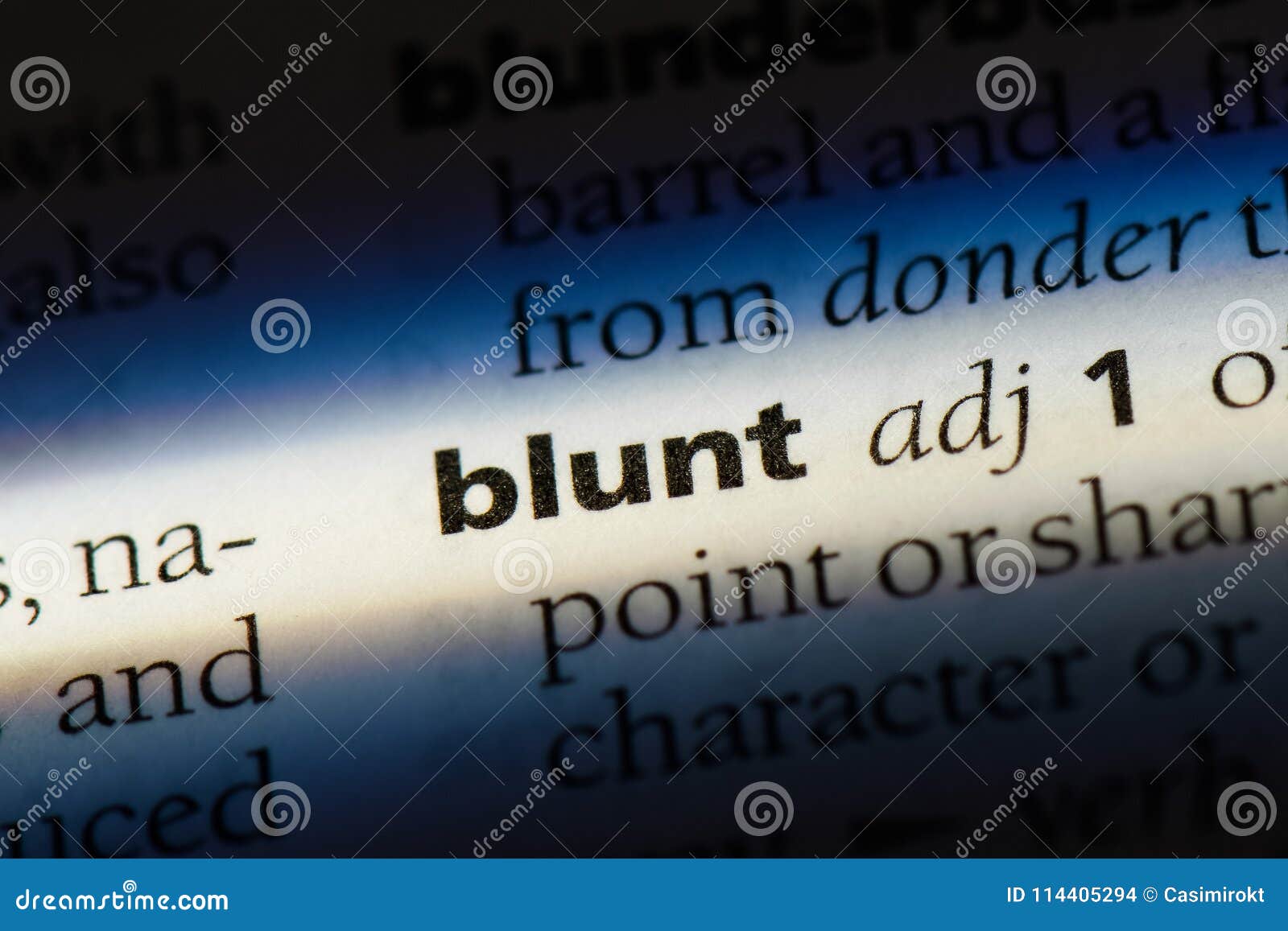 Blunt stock photo. Image of closeup, definition, printed - 114405294