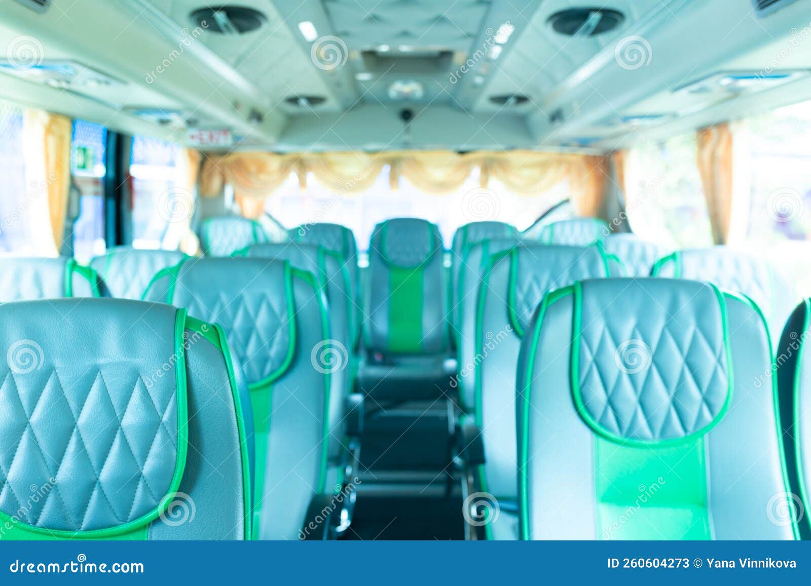 Blur Background in Empty Public Bus, Abstract Transportation Background ...