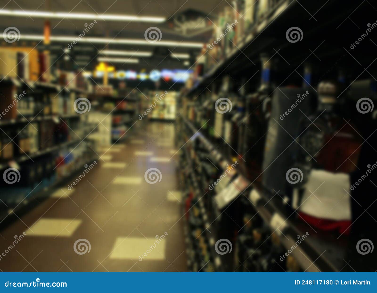 Blur Background Inside Beer, Liquor and Wine Store Stock Photo - Image ...
