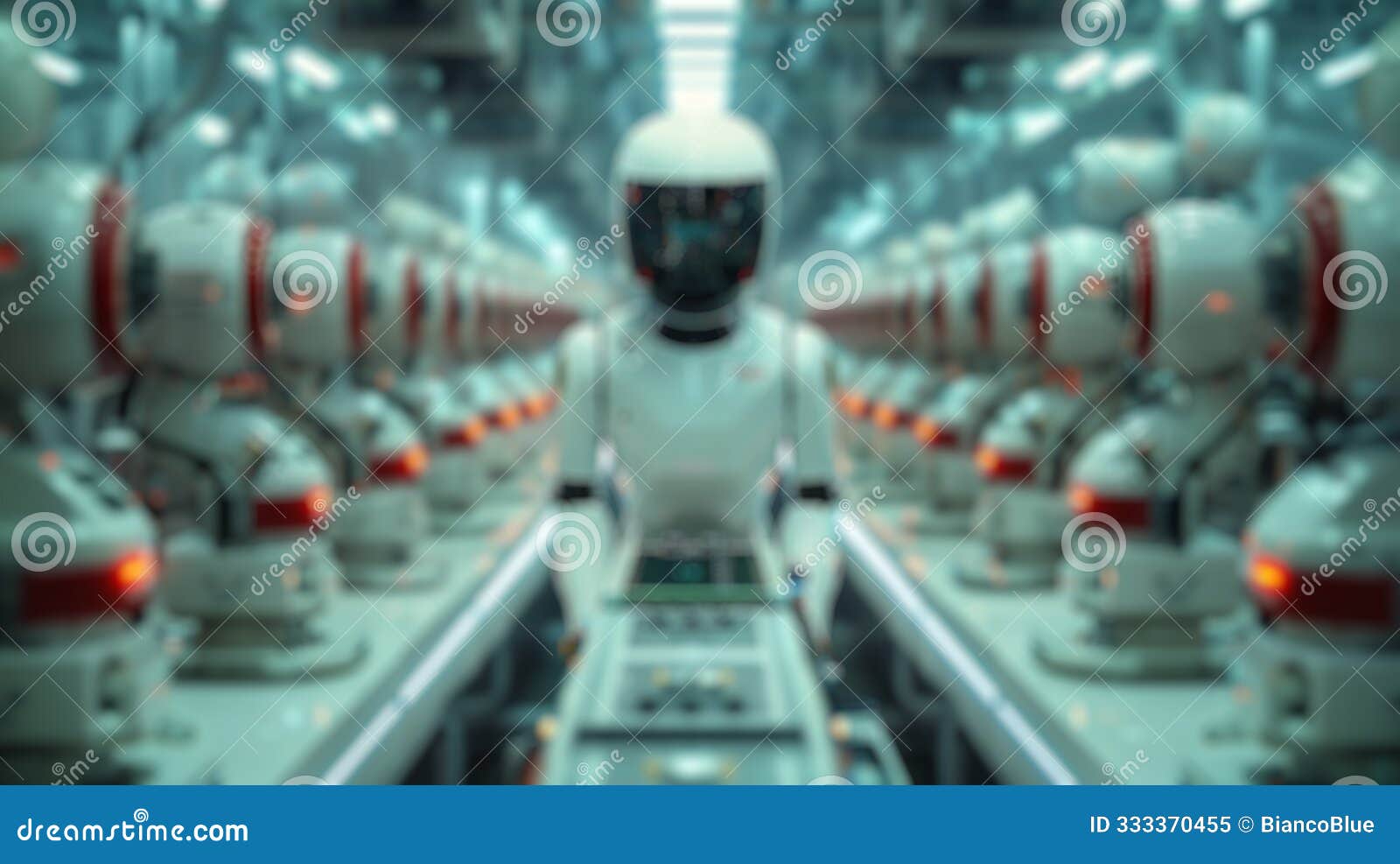 Blur Background of Robot in a Manufacturing Assembly Production Line ...